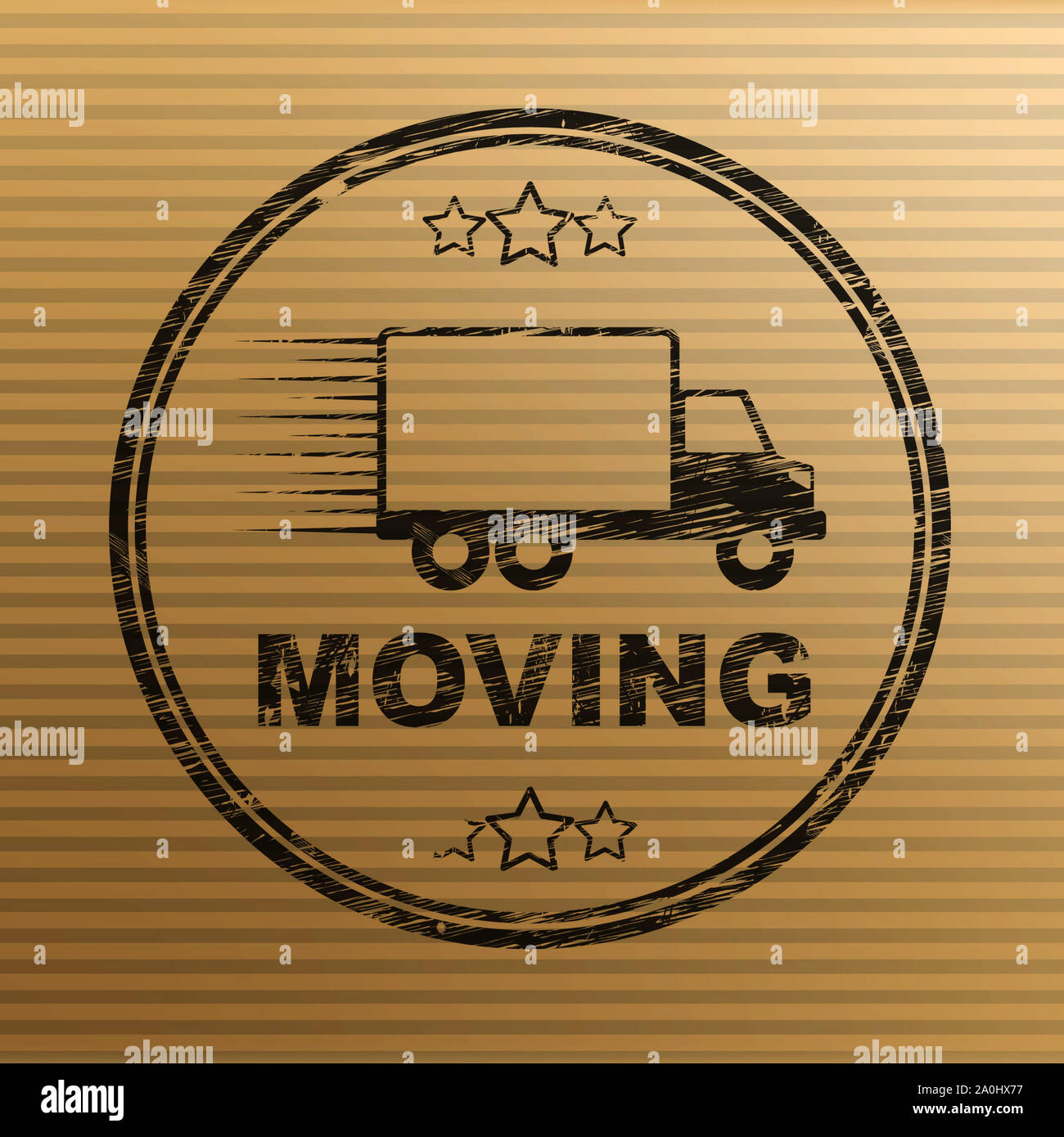 Moving house concept icon means relocating using delivery transport ...