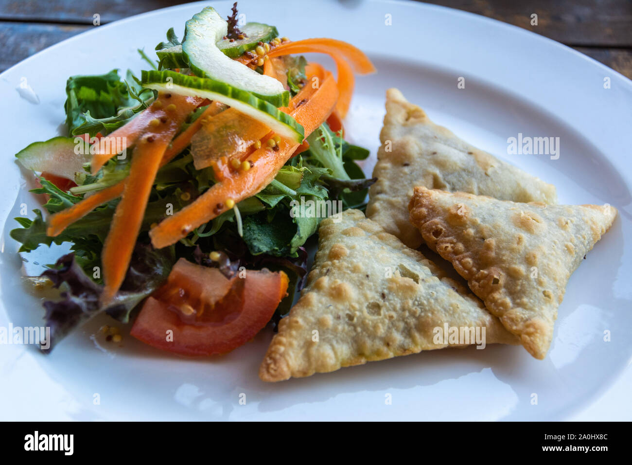 Lamb puffs with salad in Australia Stock Photo - Alamy