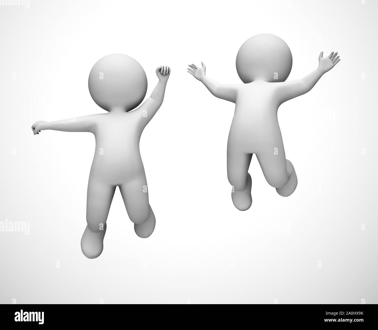 Jumping for joy in celebration creates a jubilant mood. So happy and ...