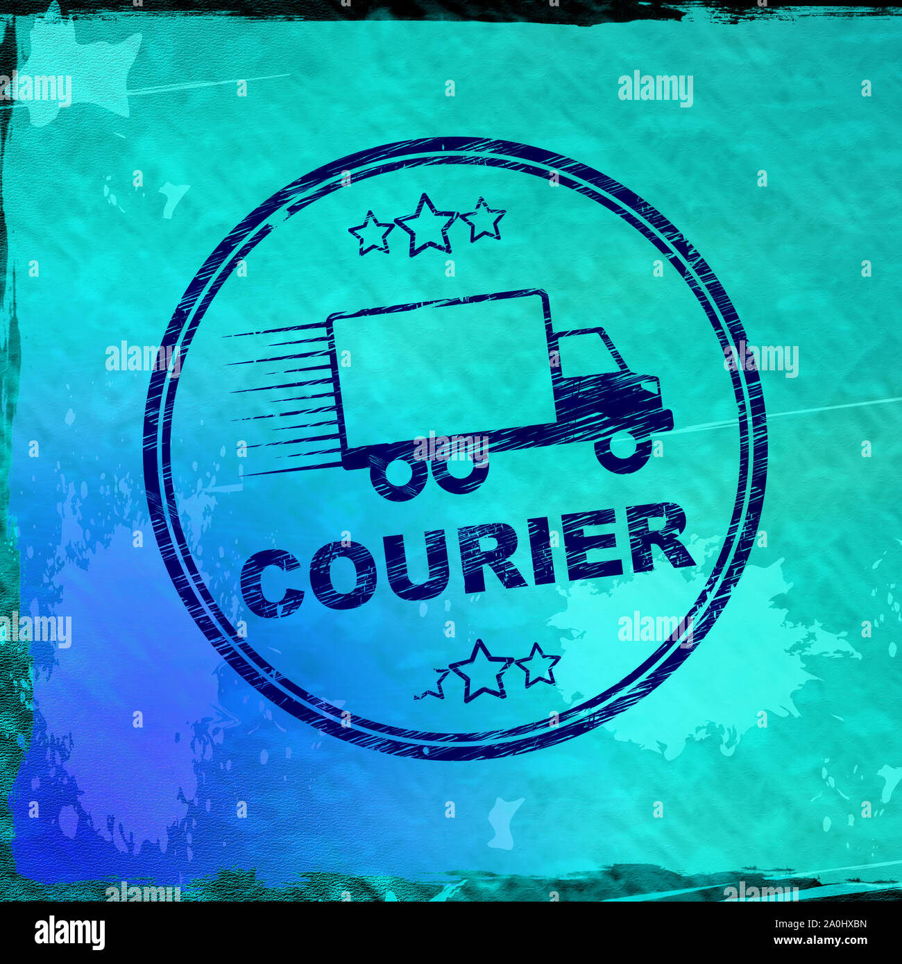 Courier service concept icon means shipping express delivery. Mail ...