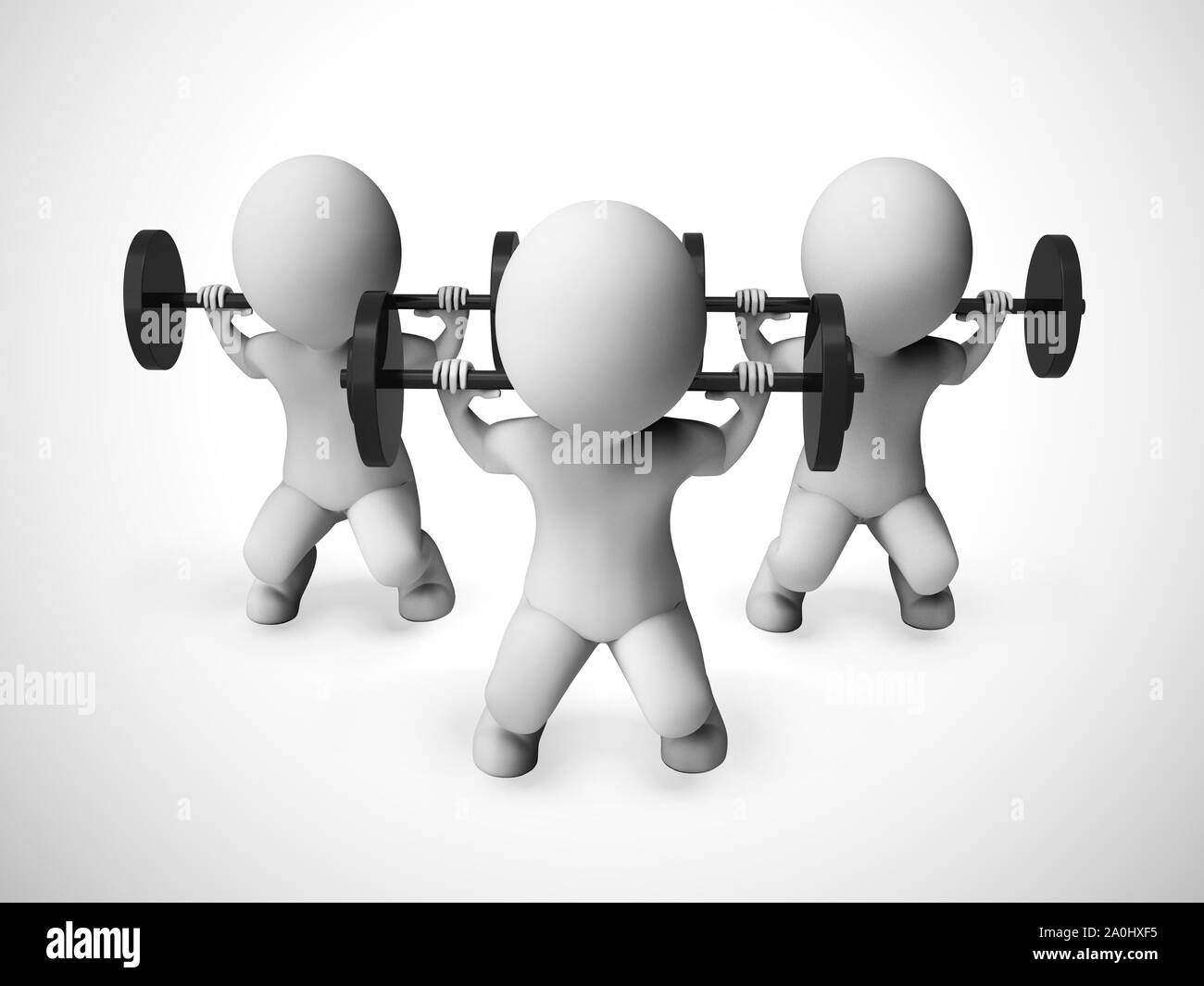 Weight lifting in the gym getting exercise and a strong body. Powerful ...