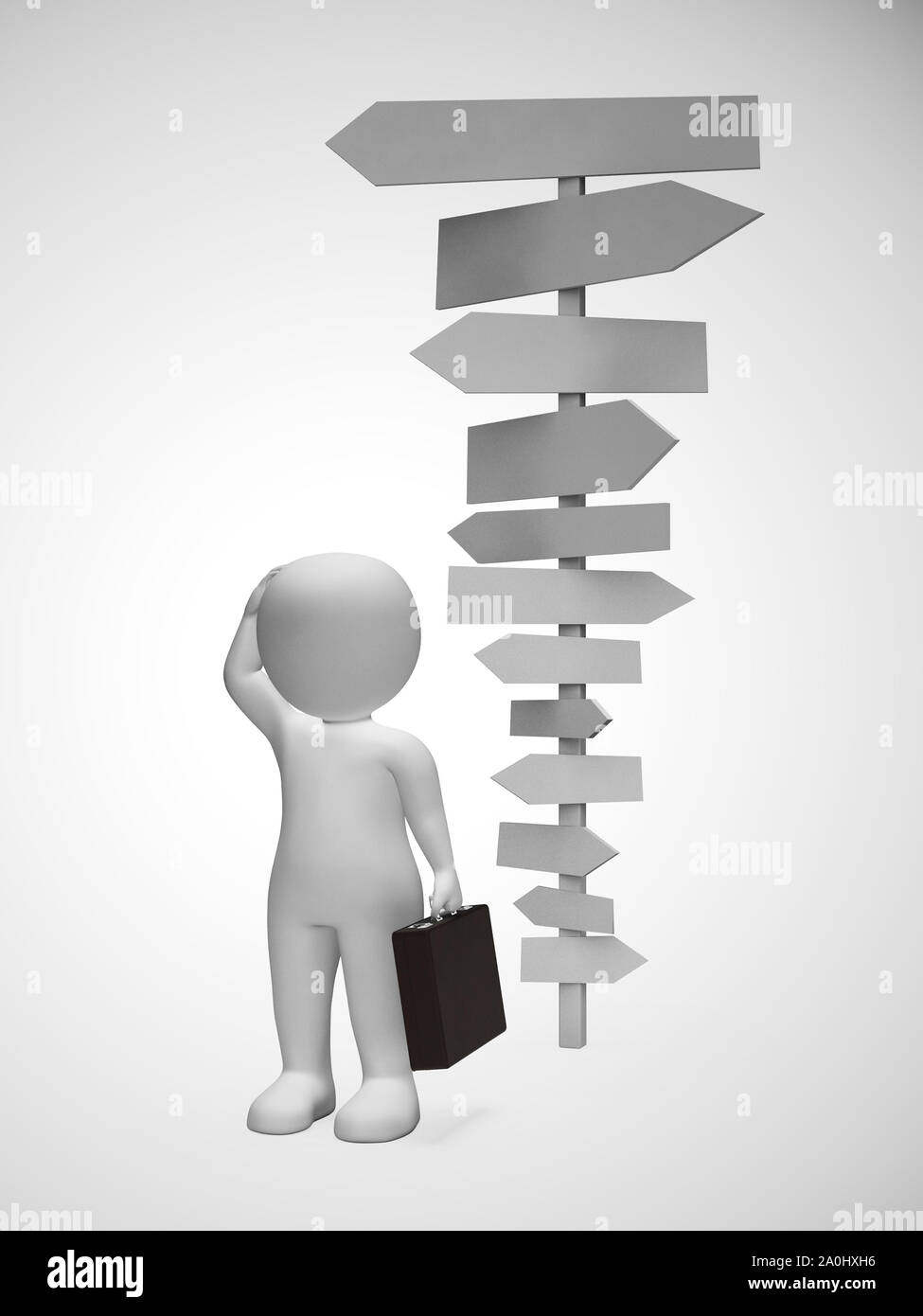 Confused person with signposts hi-res stock photography and images - Alamy