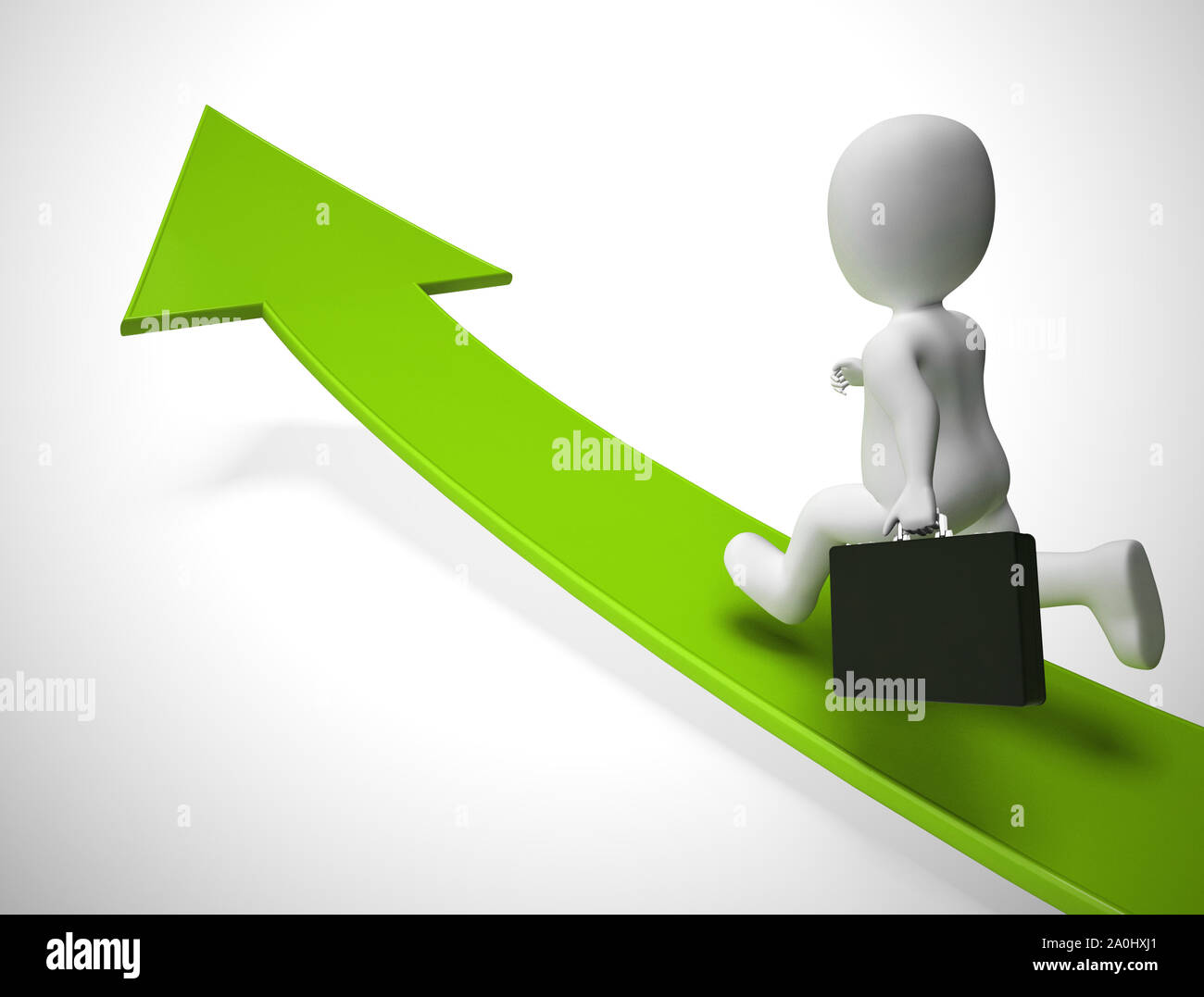 Up arrow shows business success towards leadership goals. Graph ...