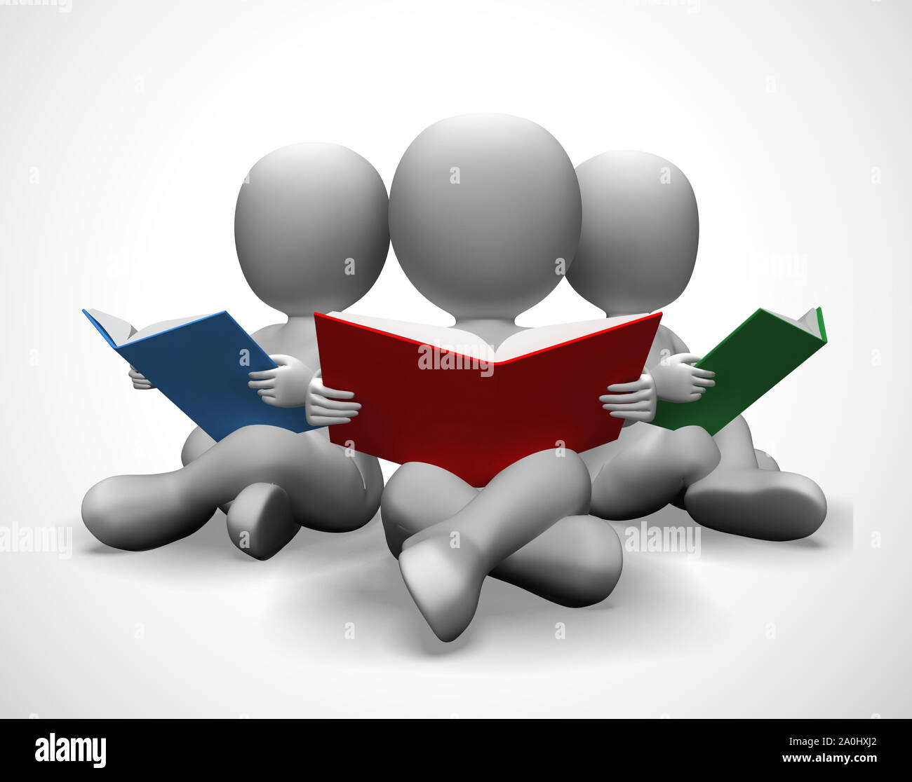 Reading a book character represents education, literacy and gaining ...