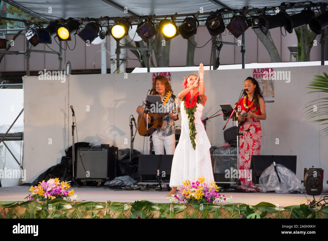 Chiba, Japan, 09/16/2019 , Aloha festival in Chiba central park on ...