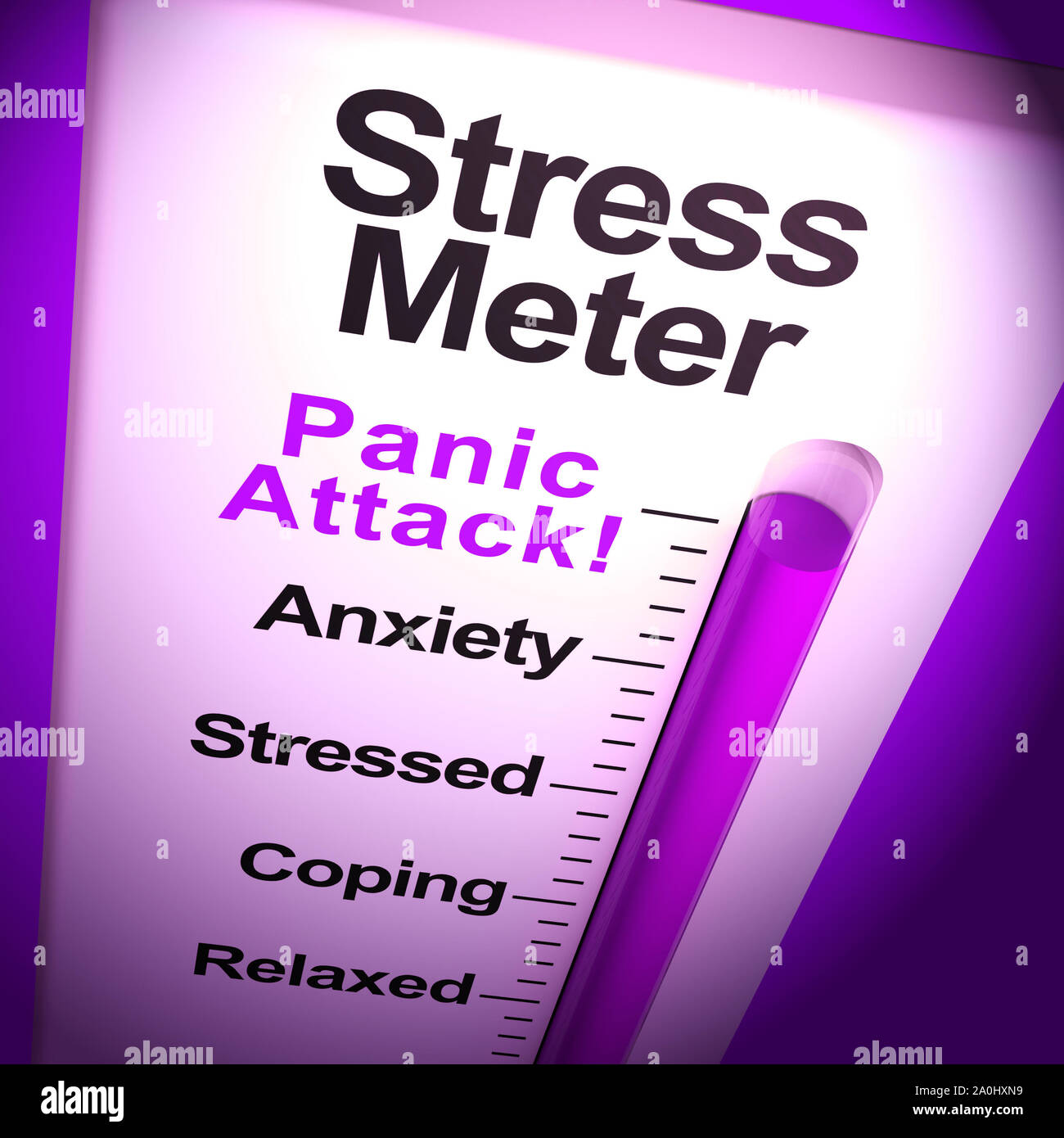 Stress meter panic attack shows terror and fear. High emotions with ...