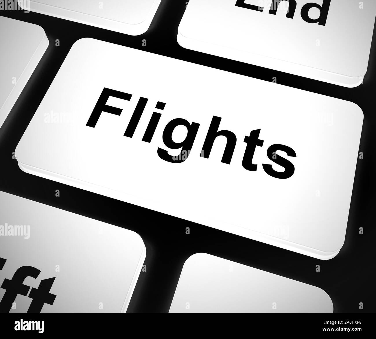 Flights button means booking or reserving an airplane. Getting a ticket ...