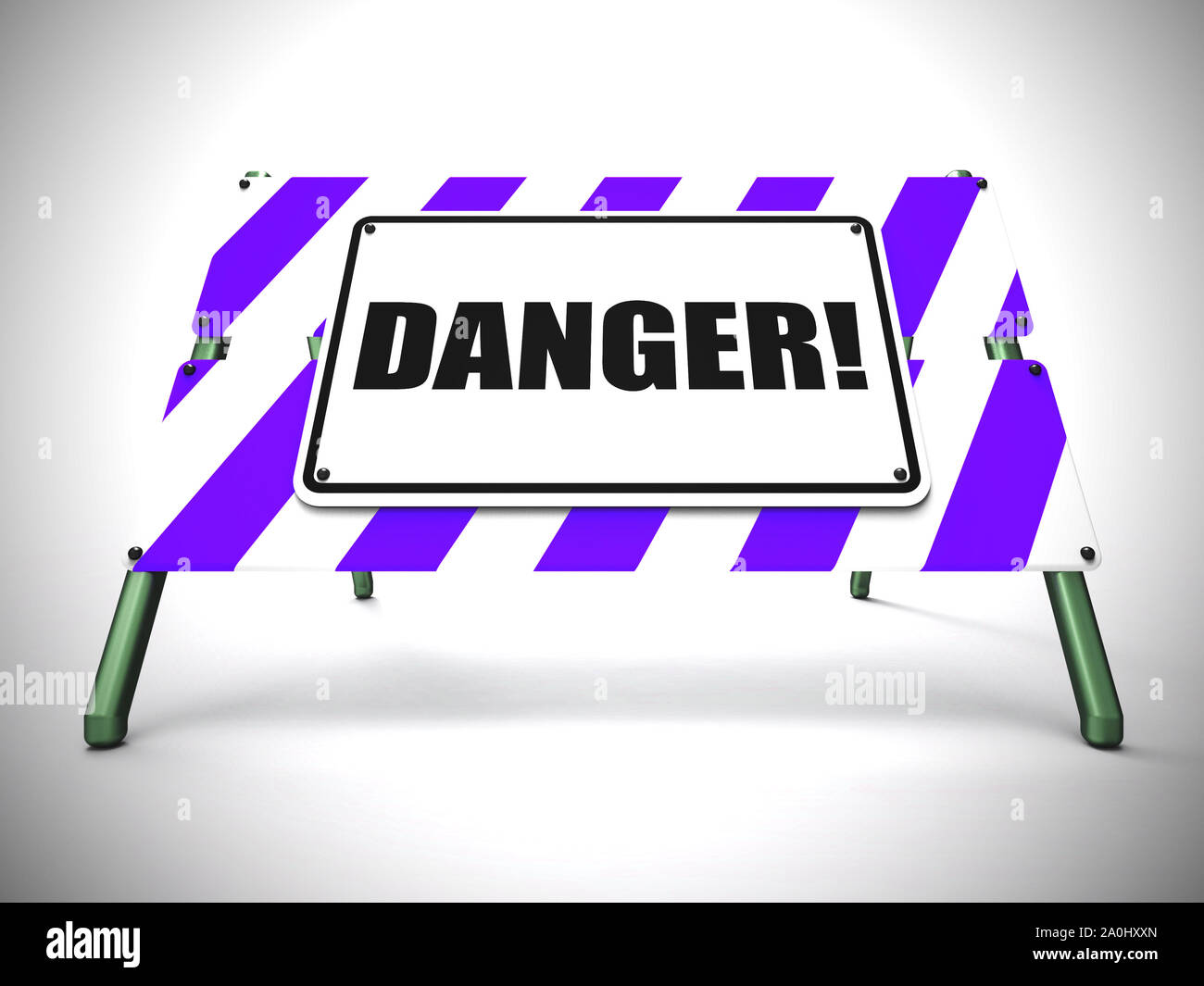 Danger sign warning to take heed and be careful. A dangerous risk of an ...