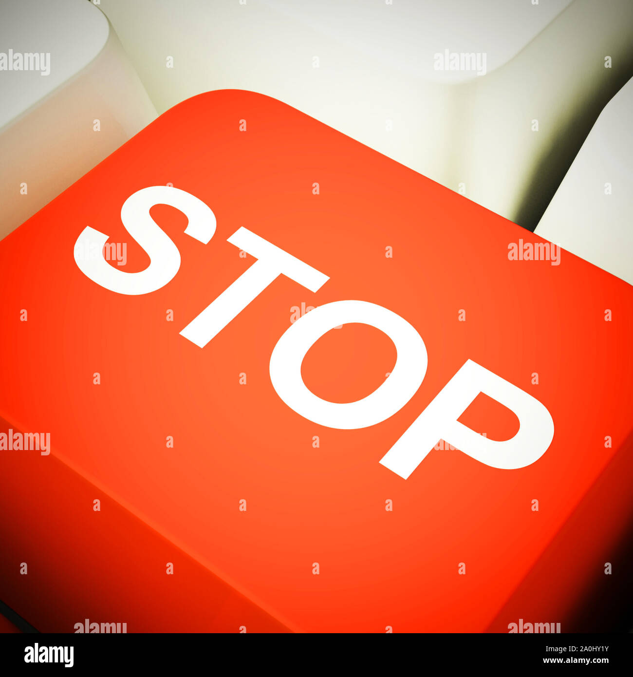 Stop concept icon means hold quit or cease. Stopping due to problem or ...