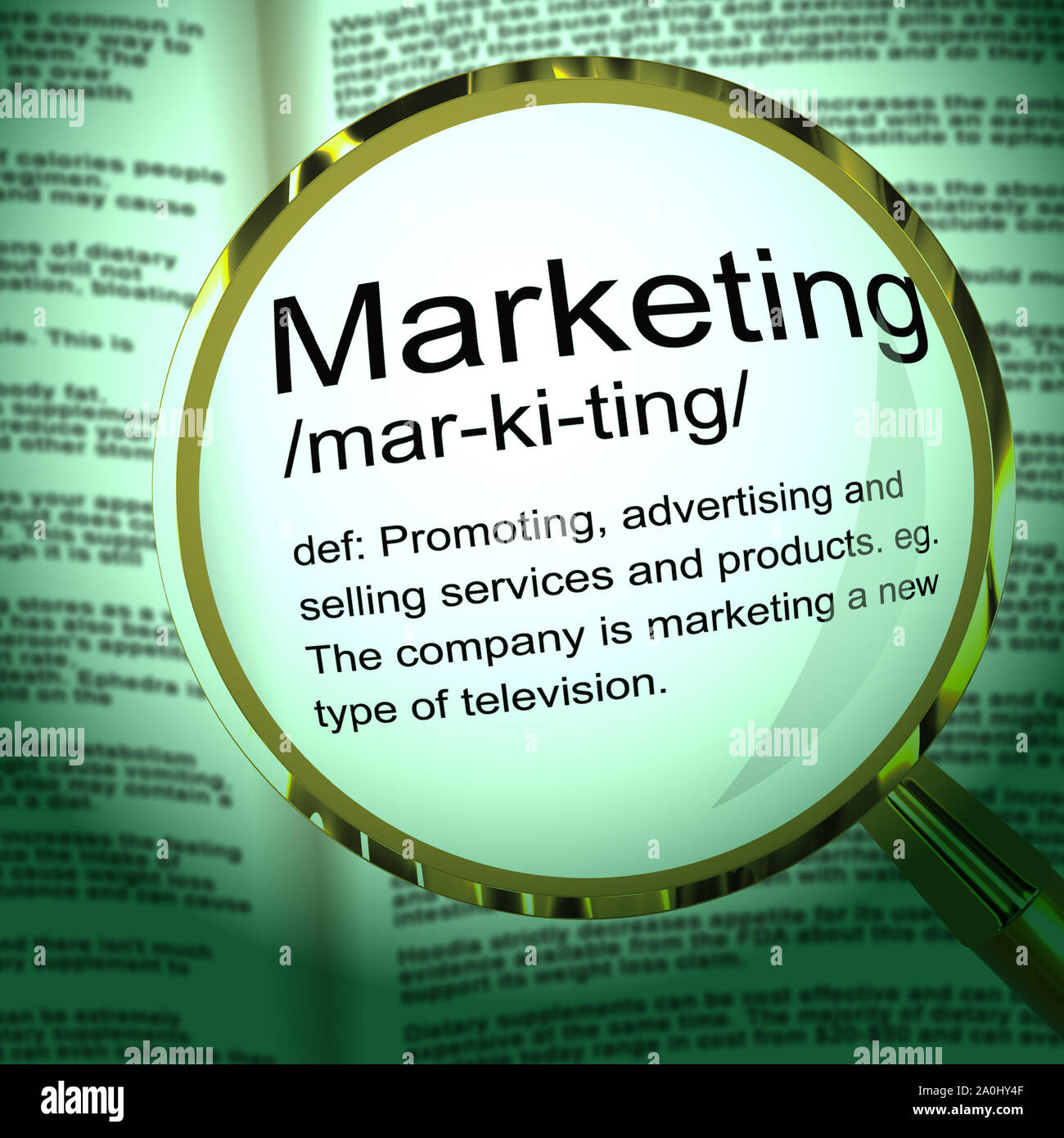 Marketing concept icon means commercial promotion of products ...