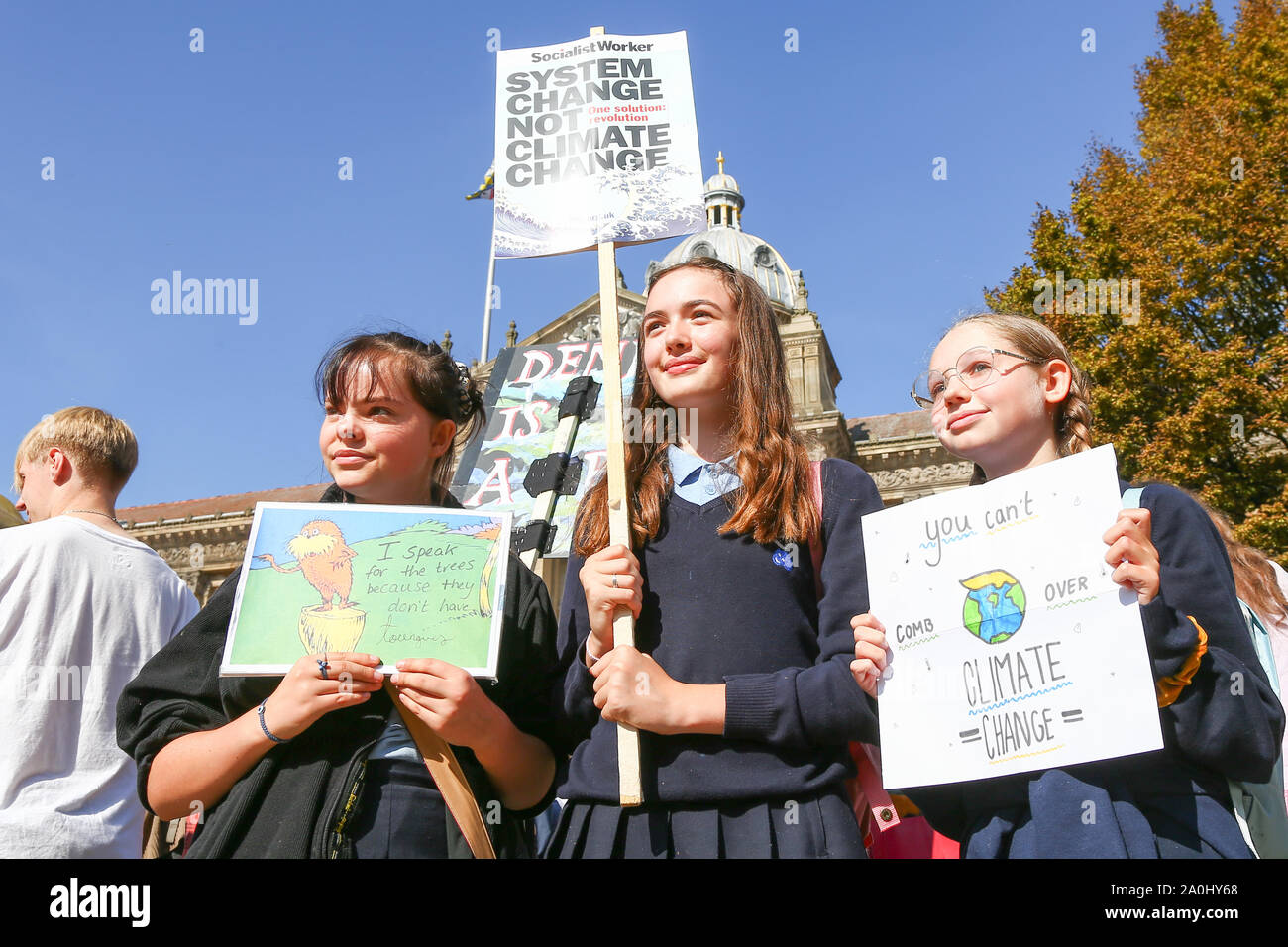 School children at the Global Climate Strike protest, Birmingham UK ...
