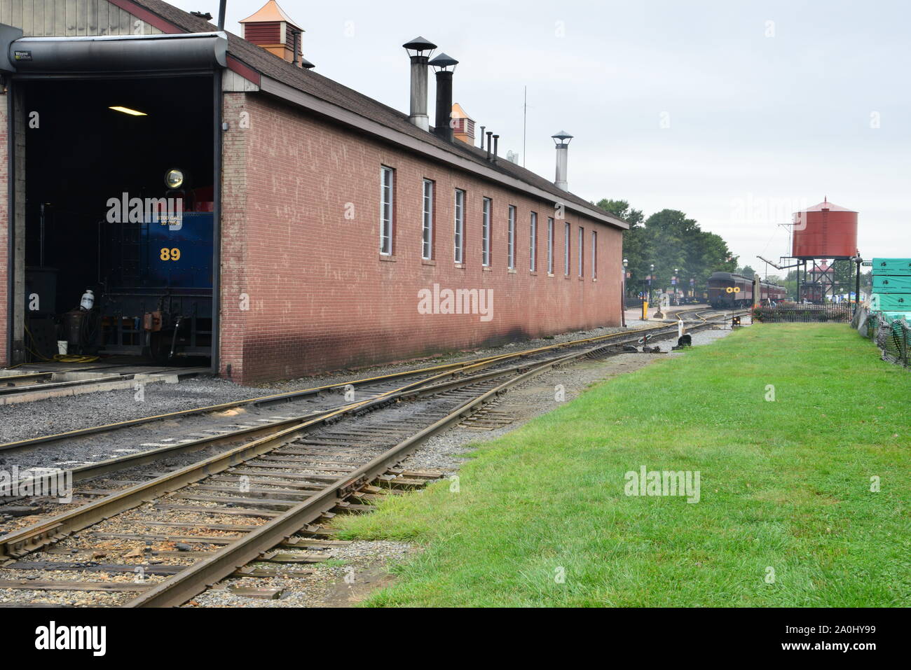 Engine shed at Strasburg station Stock Photo - Alamy