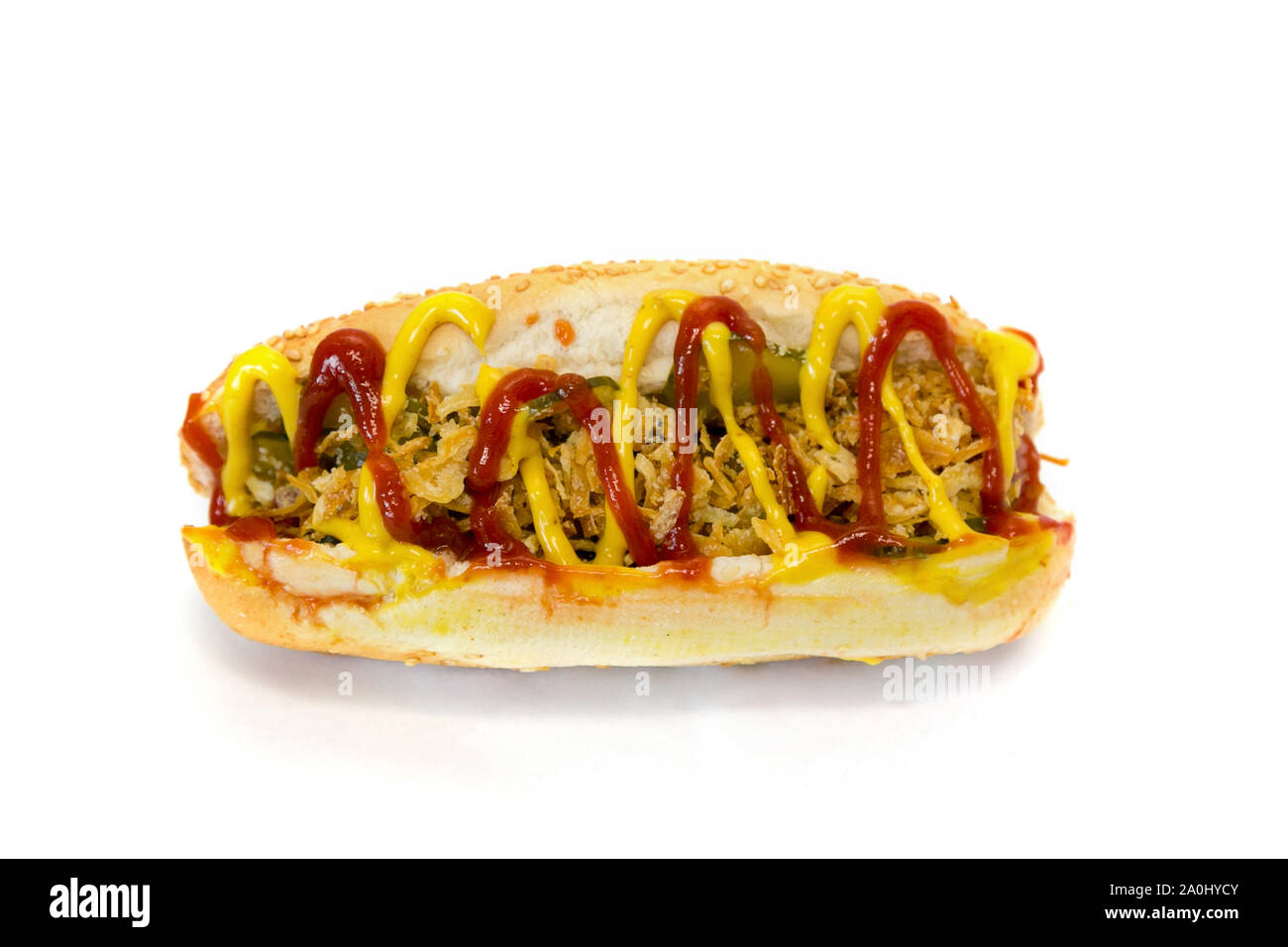 Street food potato, burger on a white background isolated Stock Photo ...