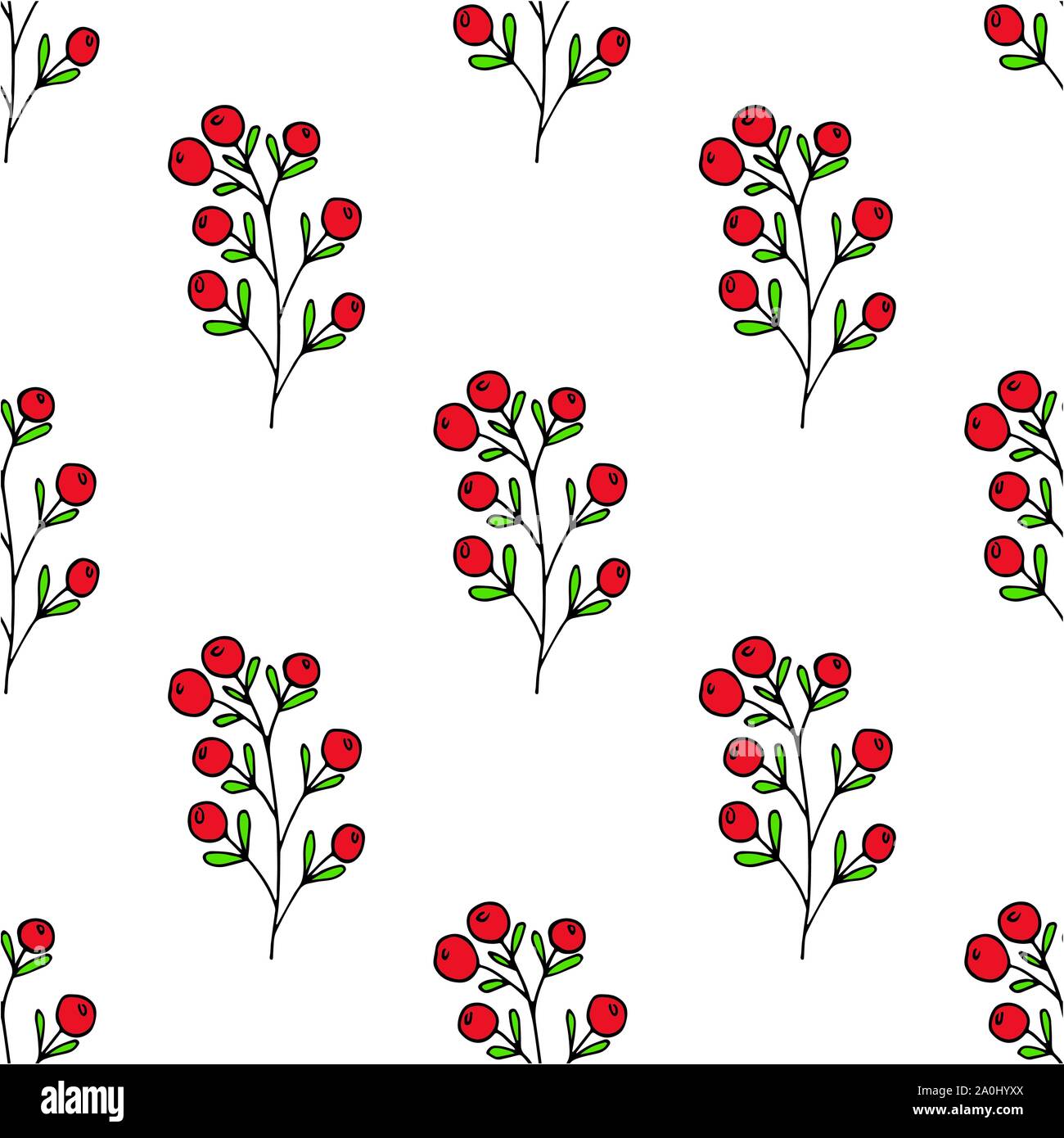 Seamless vector pattern berries Stock Vector Images - Alamy