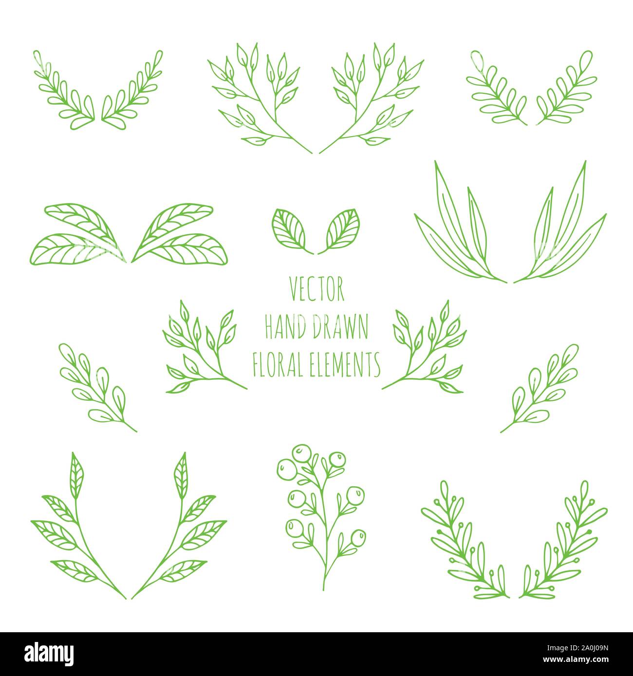 Doodle hand drawn wreath Stock Vector Images - Alamy