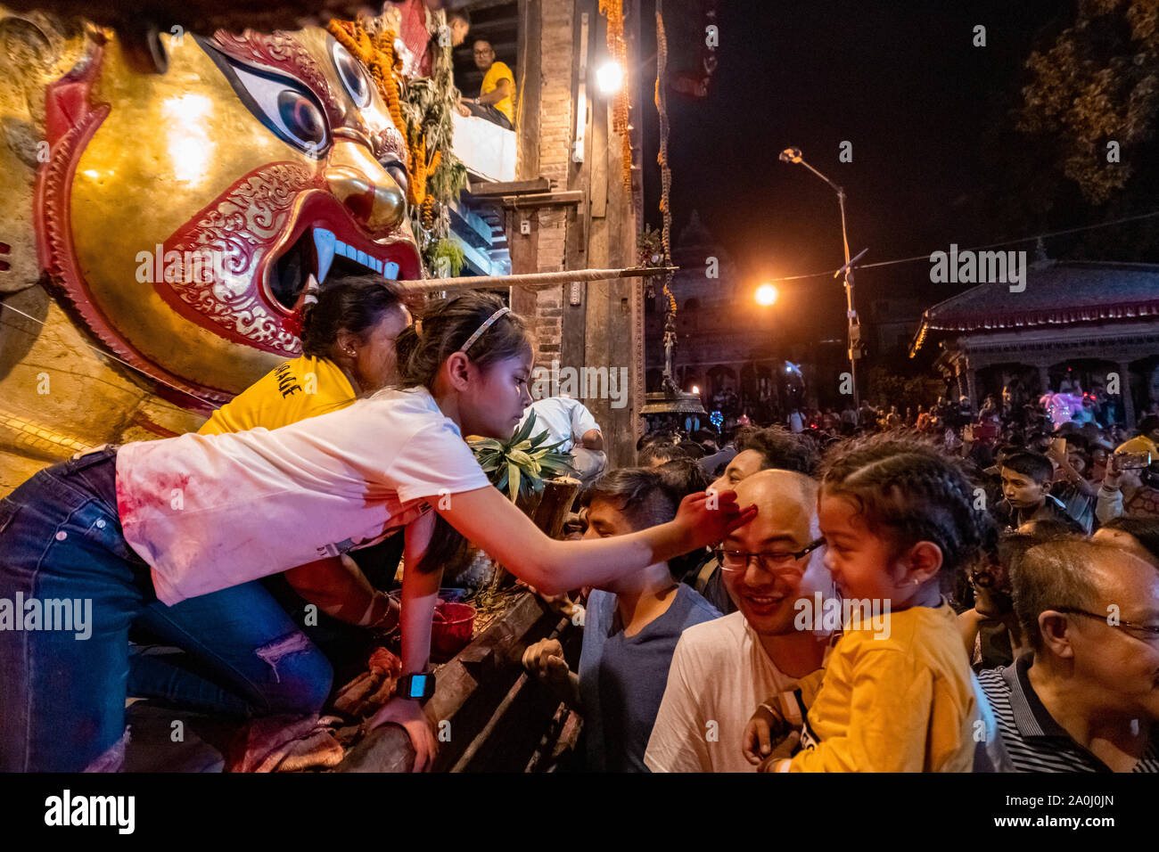 People gathered to celebrate Indra Jatra Festival in Kathmandu, Nepal ...