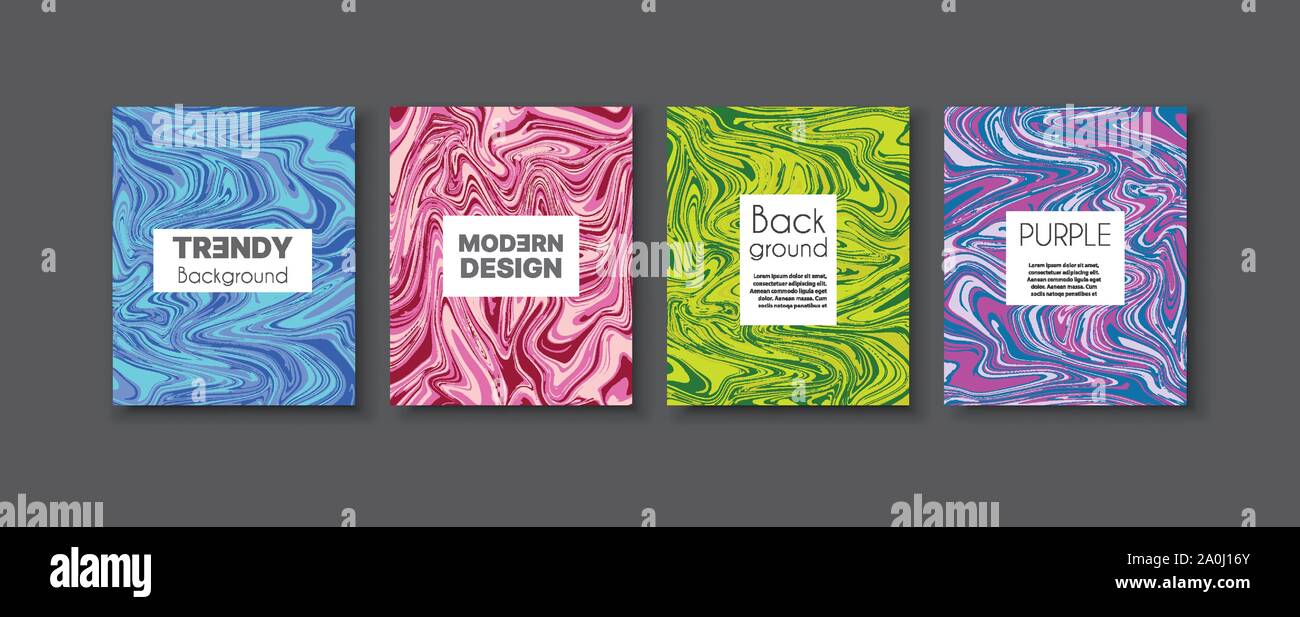 Set background style decorative abstract flowing Stock Vector Image ...