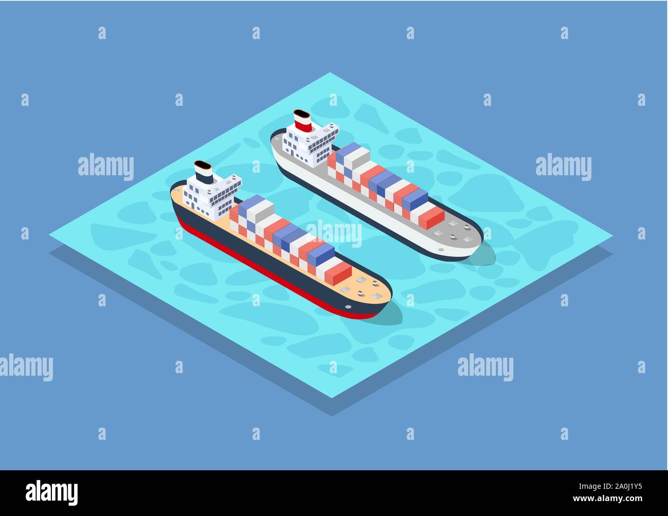 Isometric ship cargo Stock Vector Image & Art - Alamy