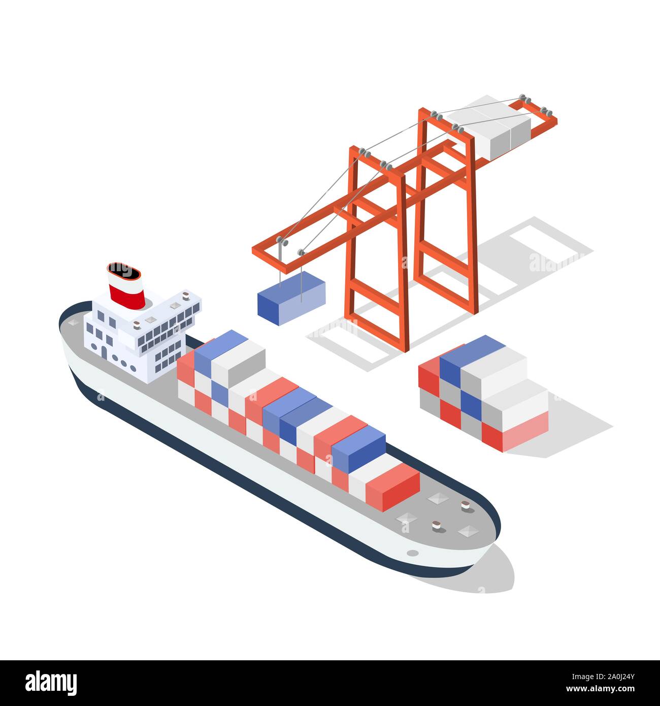 Cargo sea port transport Cut Out Stock Images & Pictures - Alamy