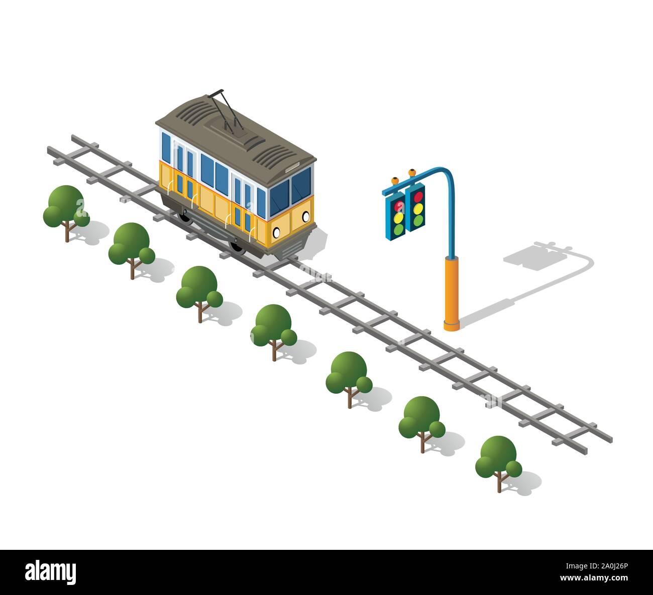 Isometric railroad transportation concept Cut Out Stock Images ...
