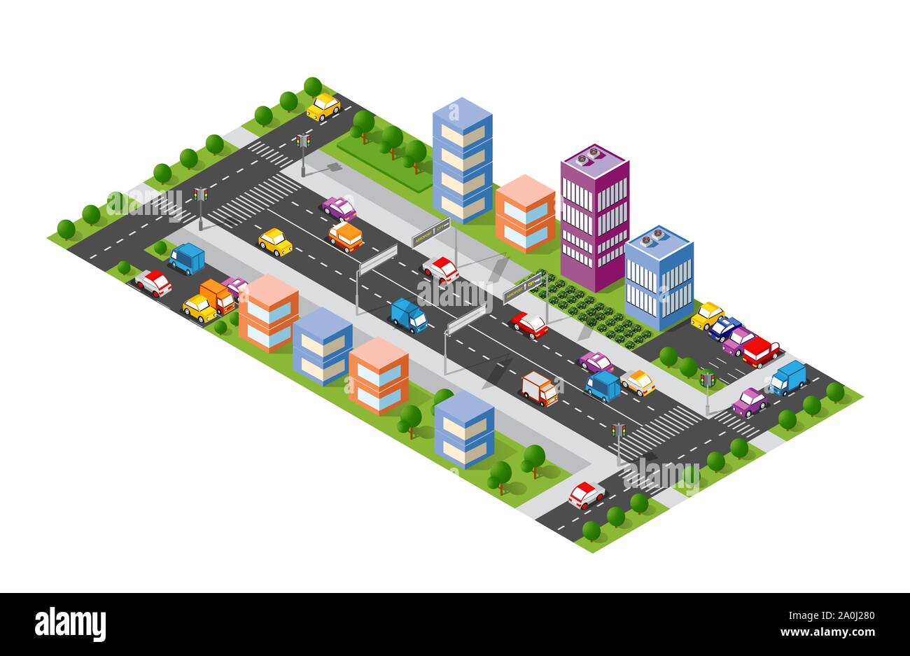 Downtown boulevard Stock Vector Images - Alamy