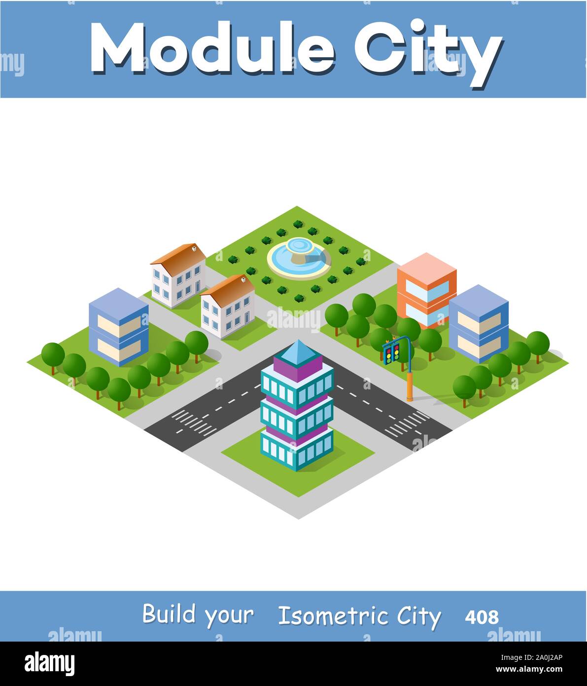 Isometric set module city hi-res stock photography and images - Alamy