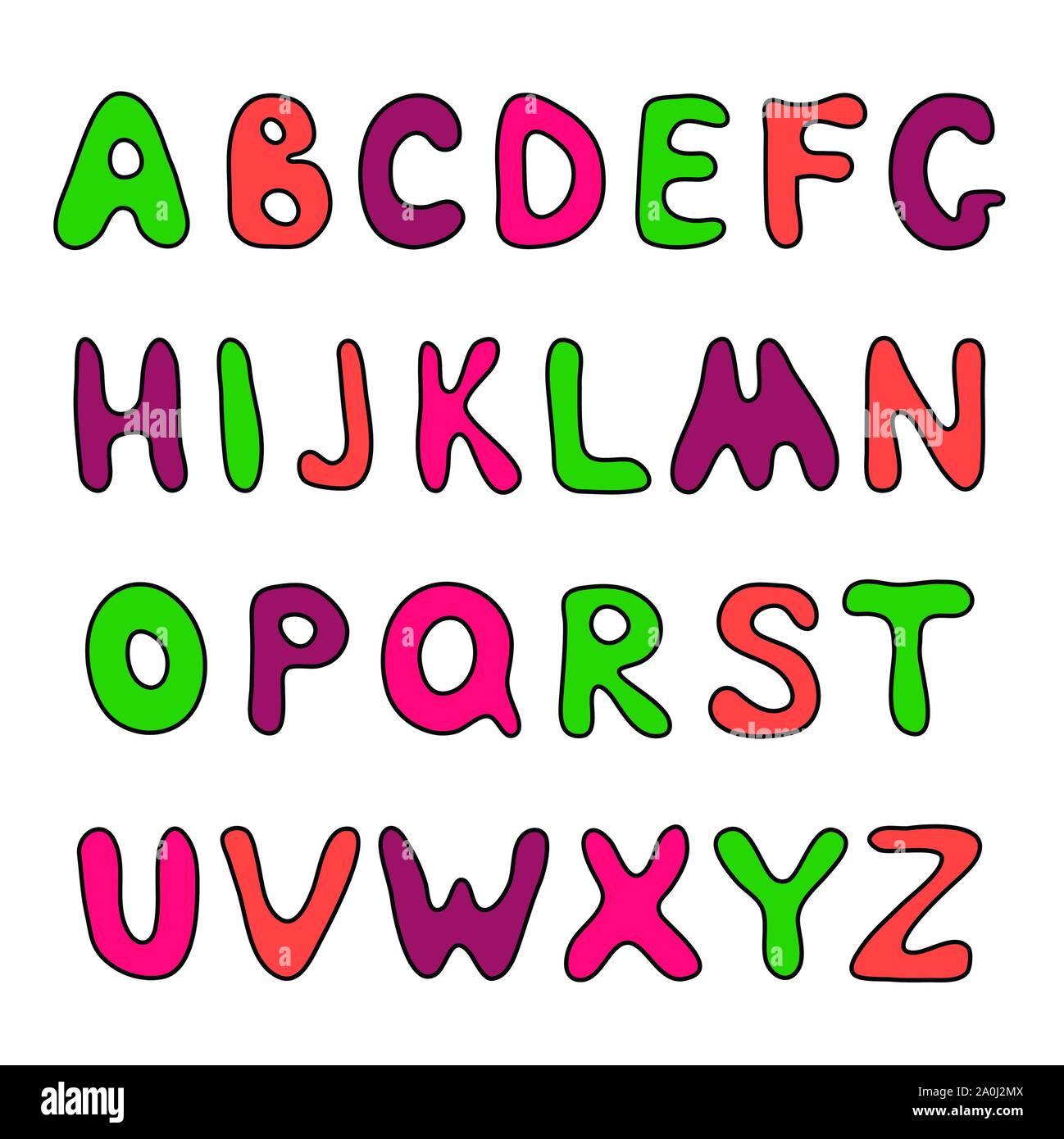 Doodle hand drawn alphabet Stock Vector Image & Art - Alamy