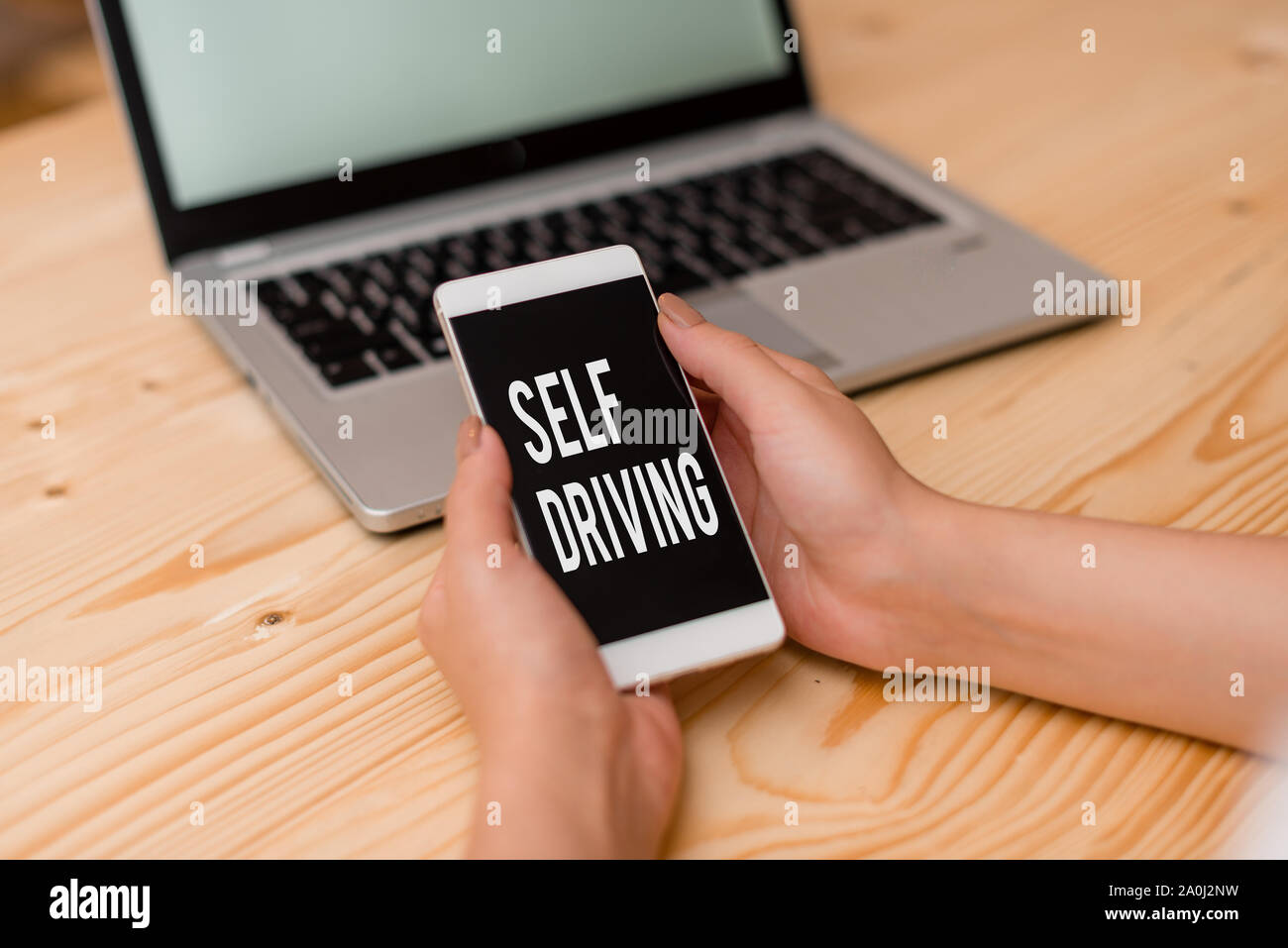 Autonomous car interior concept laptop hi-res stock photography and ...