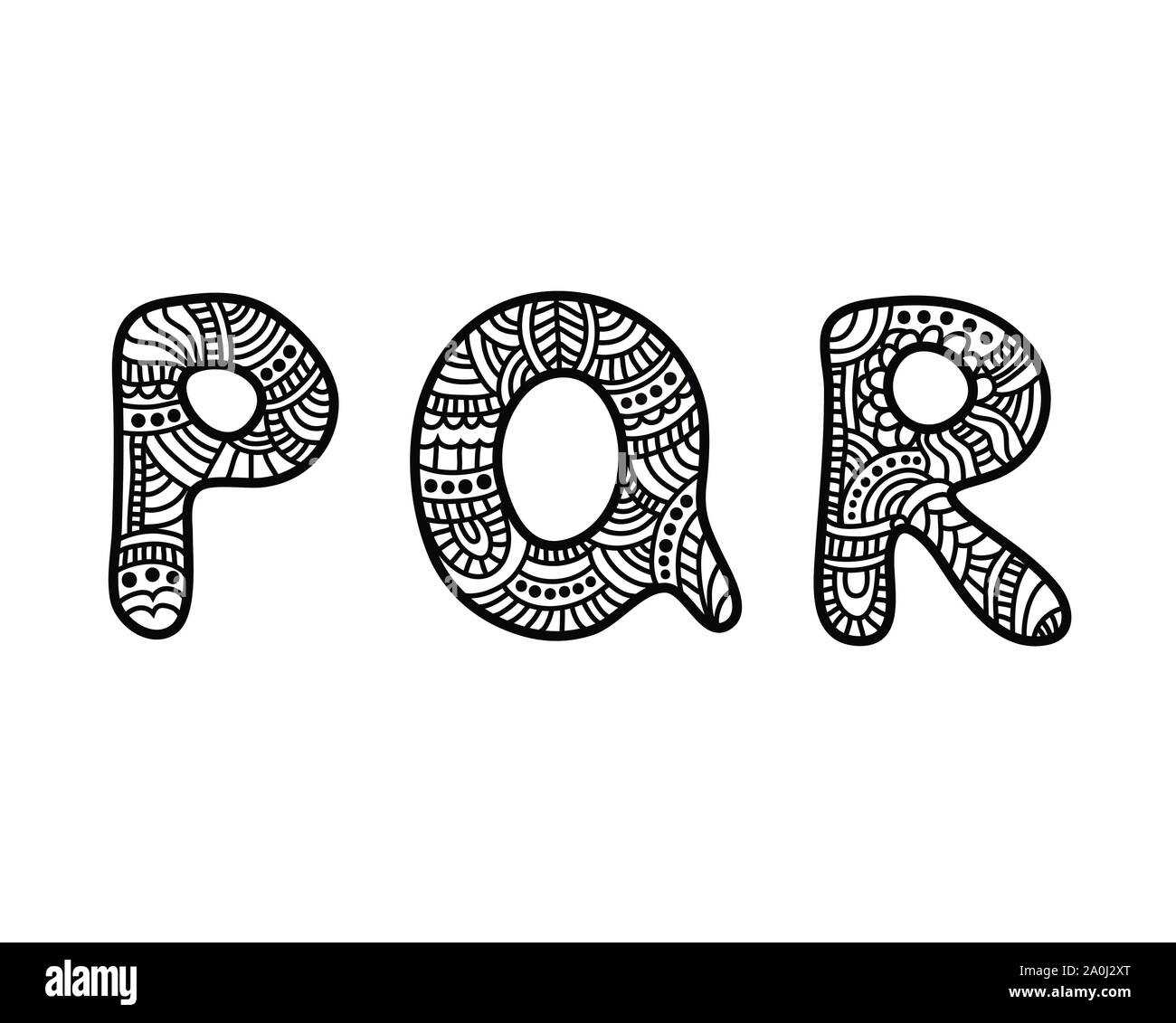 Doodle hand drawn letters Stock Vector Image & Art - Alamy