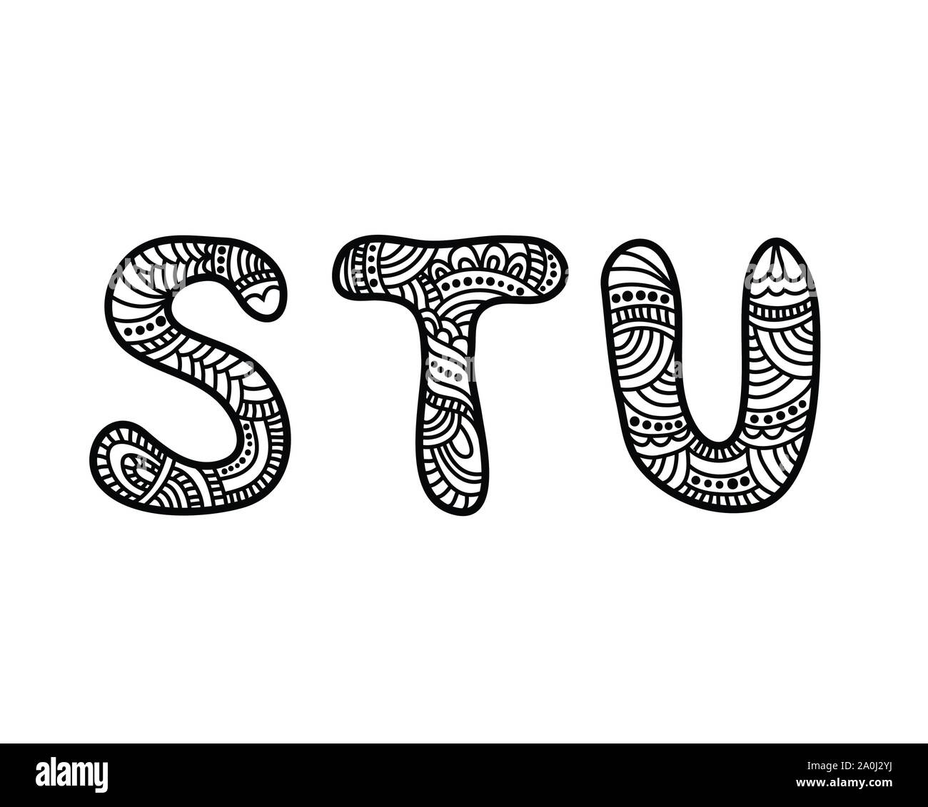 Doodle hand drawn letters Stock Vector Image & Art - Alamy