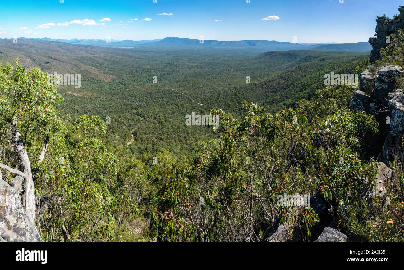 View over Victoria Valley and Lake Wartook from Reed Lookout in the ...
