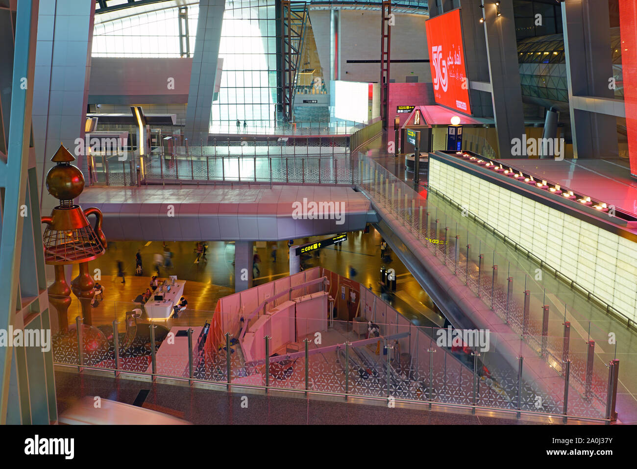 DOHA, QATAR -17 JUN 2019- View of the terminal at the Hamad ...
