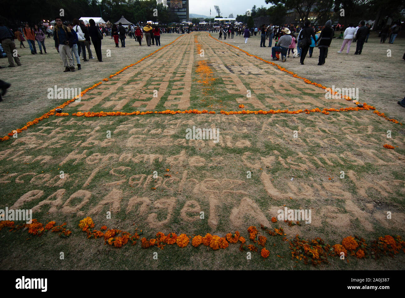 Mexico City, Mexico - November 1, 2018: The "Megaofrenda UNAM 2018", a ...