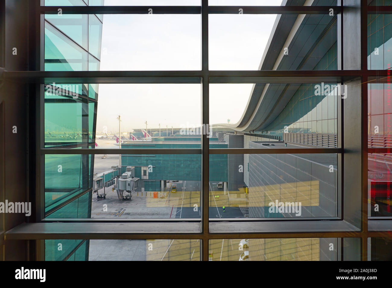 DOHA, QATAR -17 JUN 2019- View of the terminal at the Hamad ...