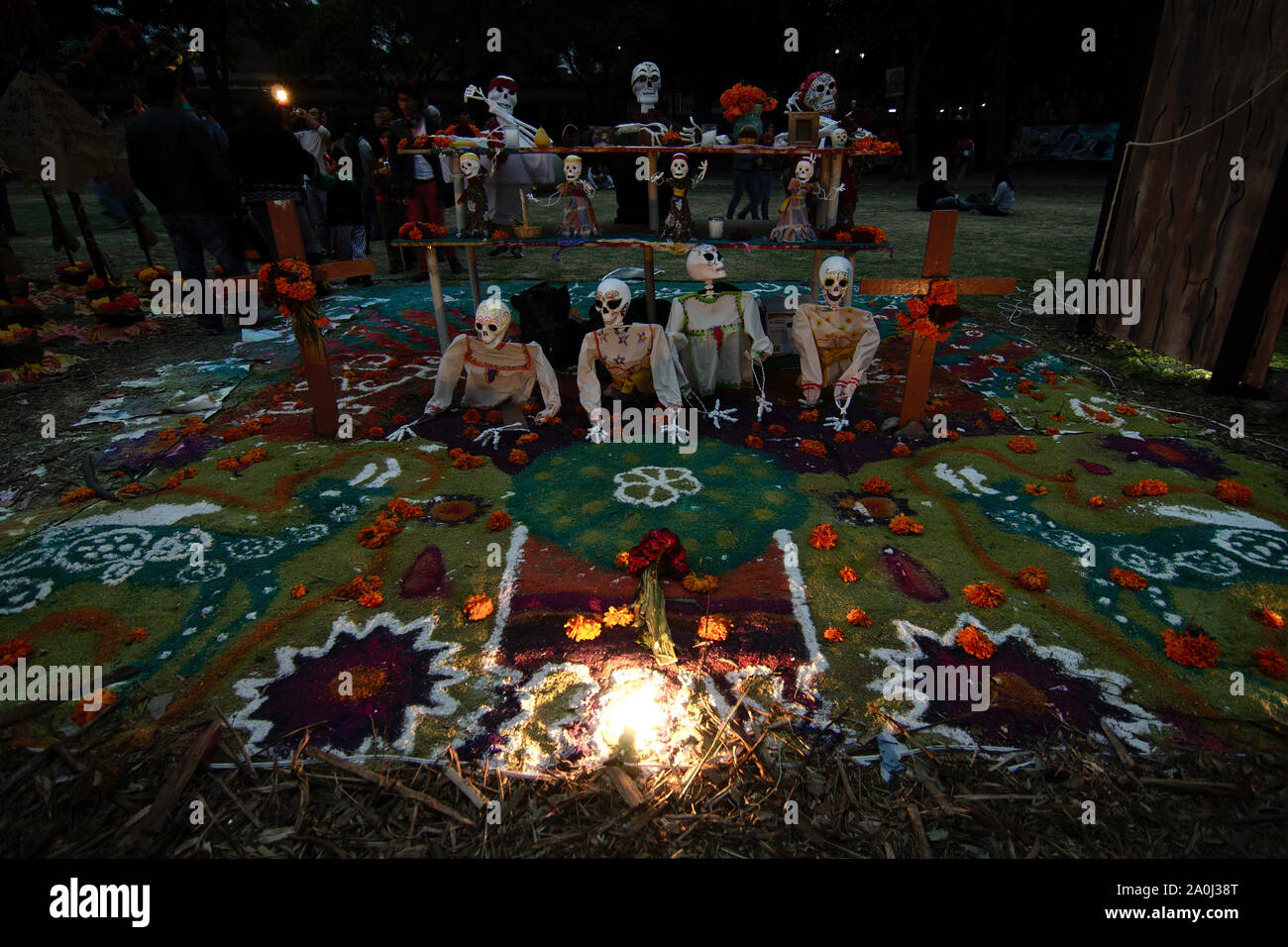 Mexico City, Mexico - November 1, 2018: The "Megaofrenda UNAM 2018", a ...