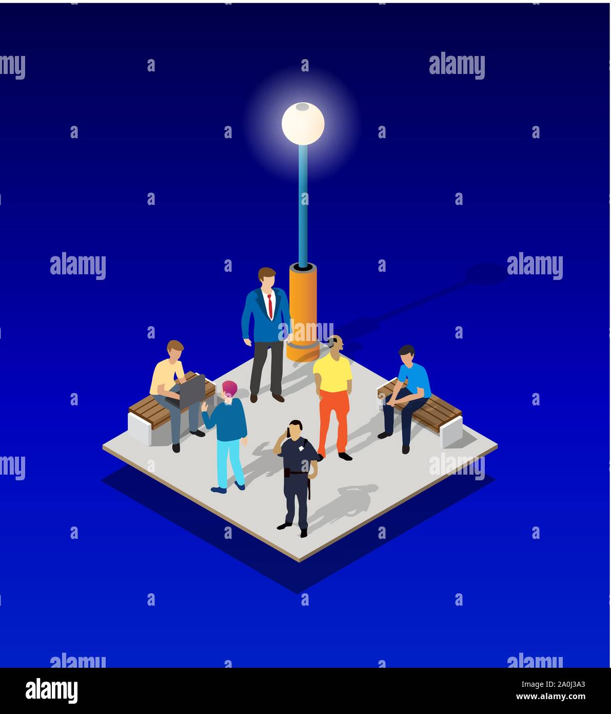 Isometric people walking Stock Vector Image & Art - Alamy