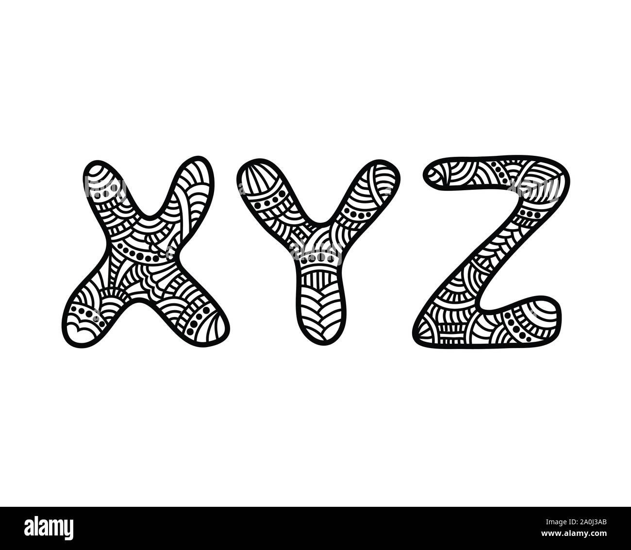 Doodle hand drawn letters Stock Vector Image & Art - Alamy