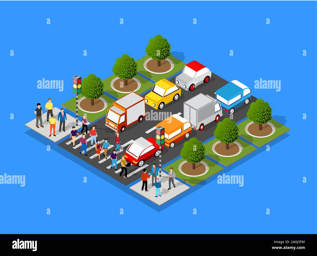 Isometric people walking Stock Vector Image & Art - Alamy