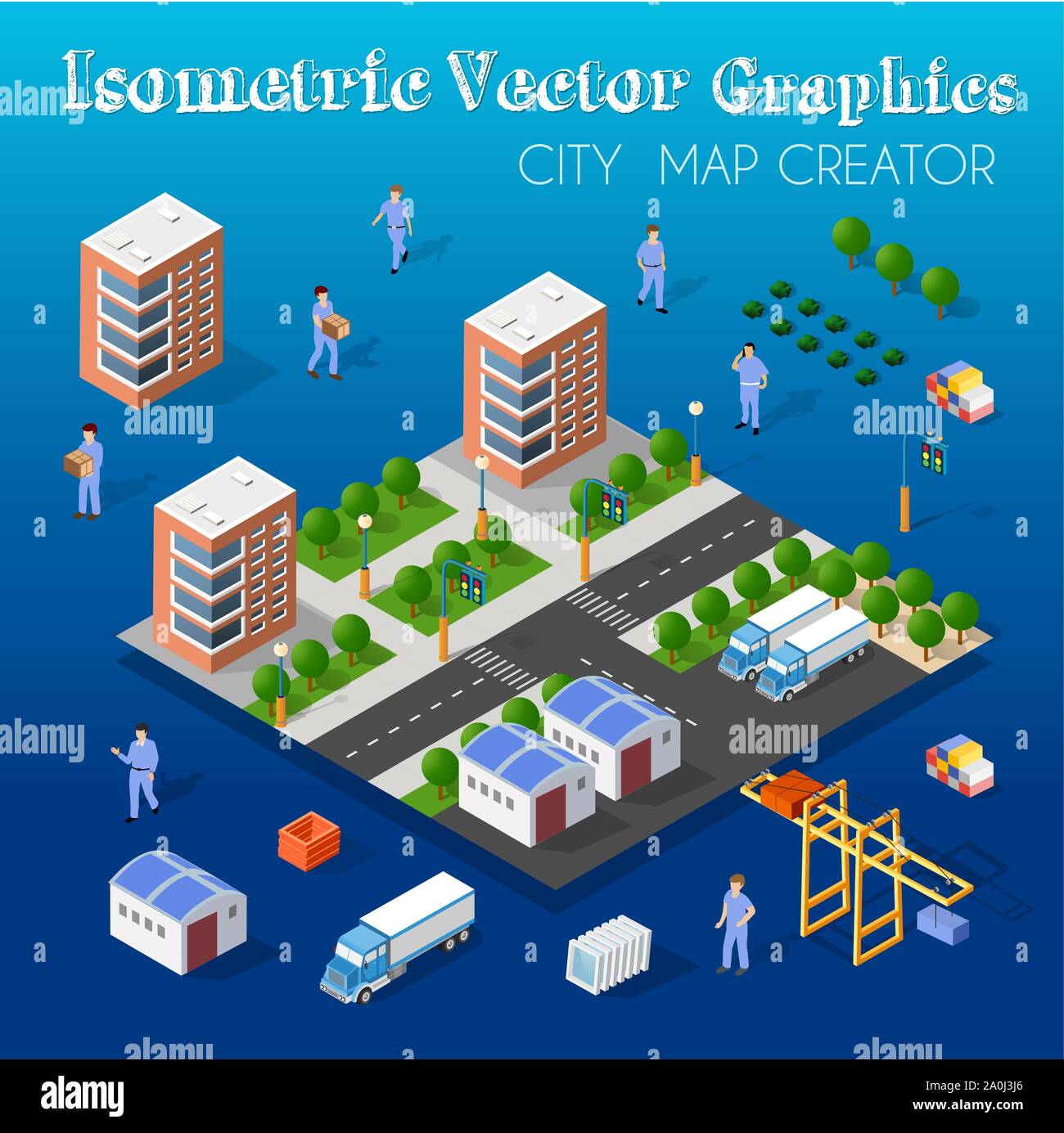 Isometric set module city hi-res stock photography and images - Alamy