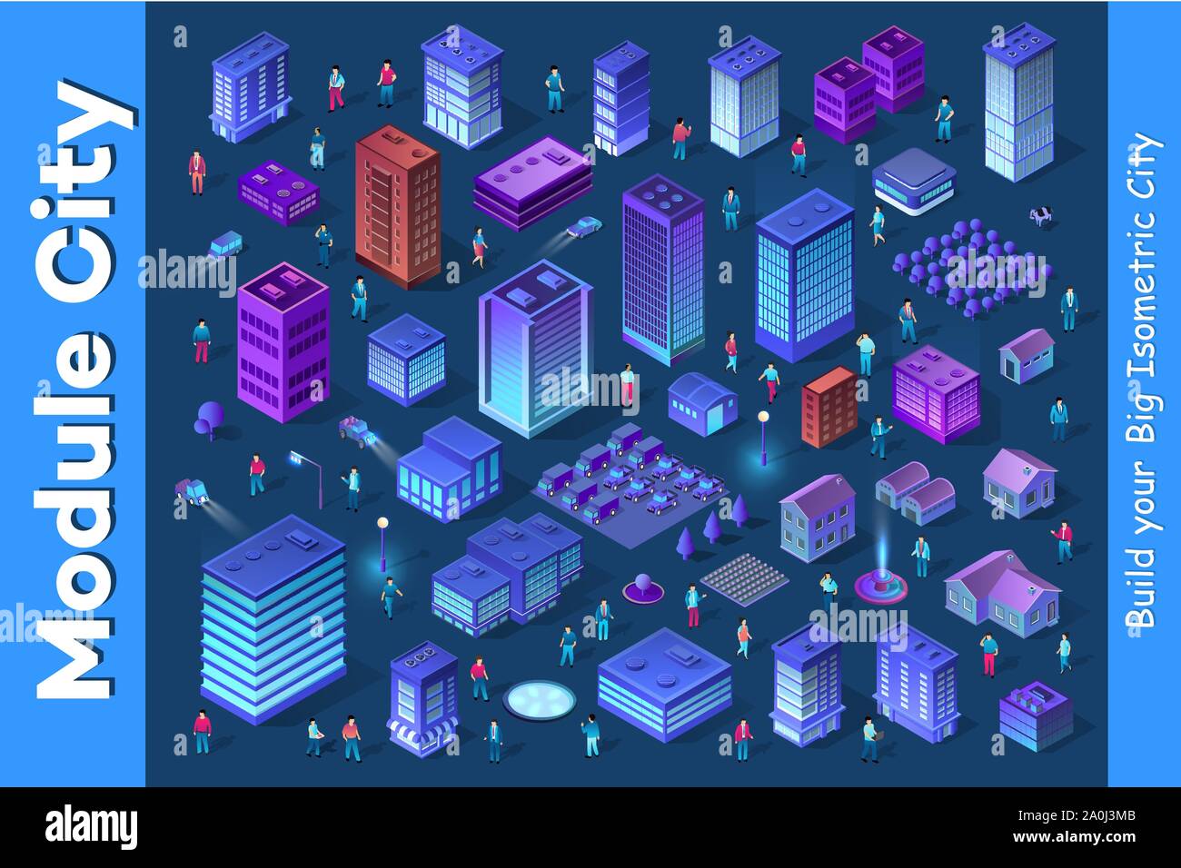 Isometric set module city Stock Vector Image & Art - Alamy