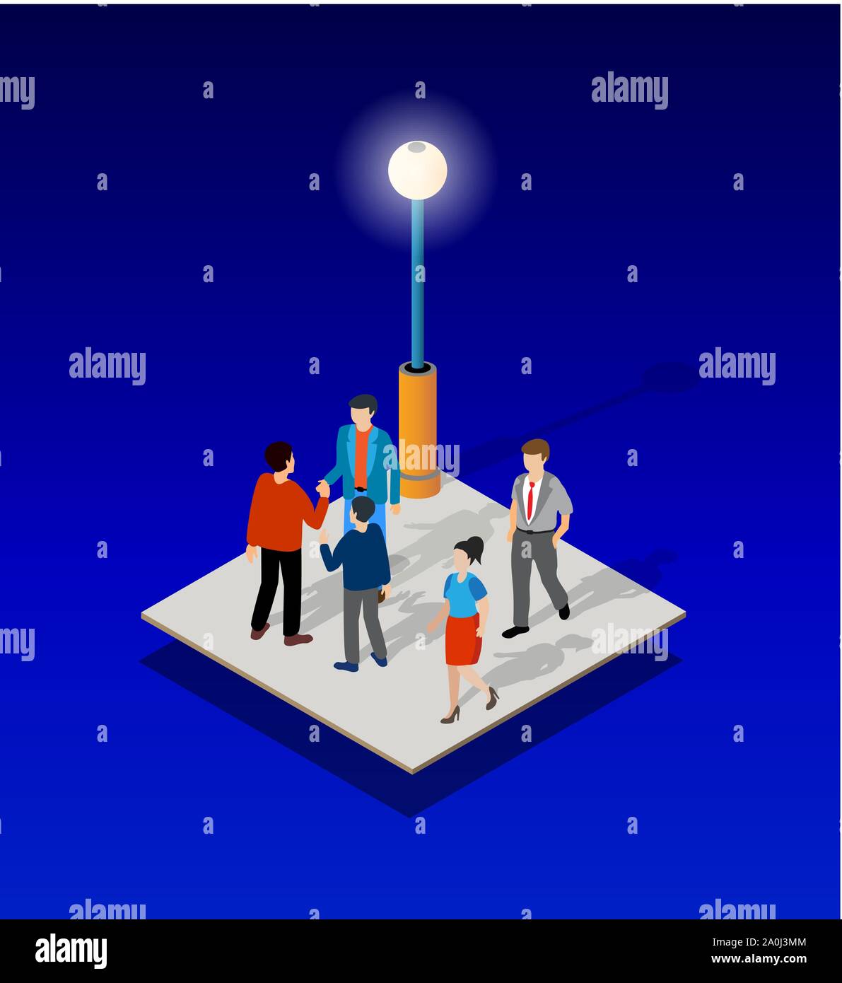 Isometric people walking Stock Vector Image & Art - Alamy