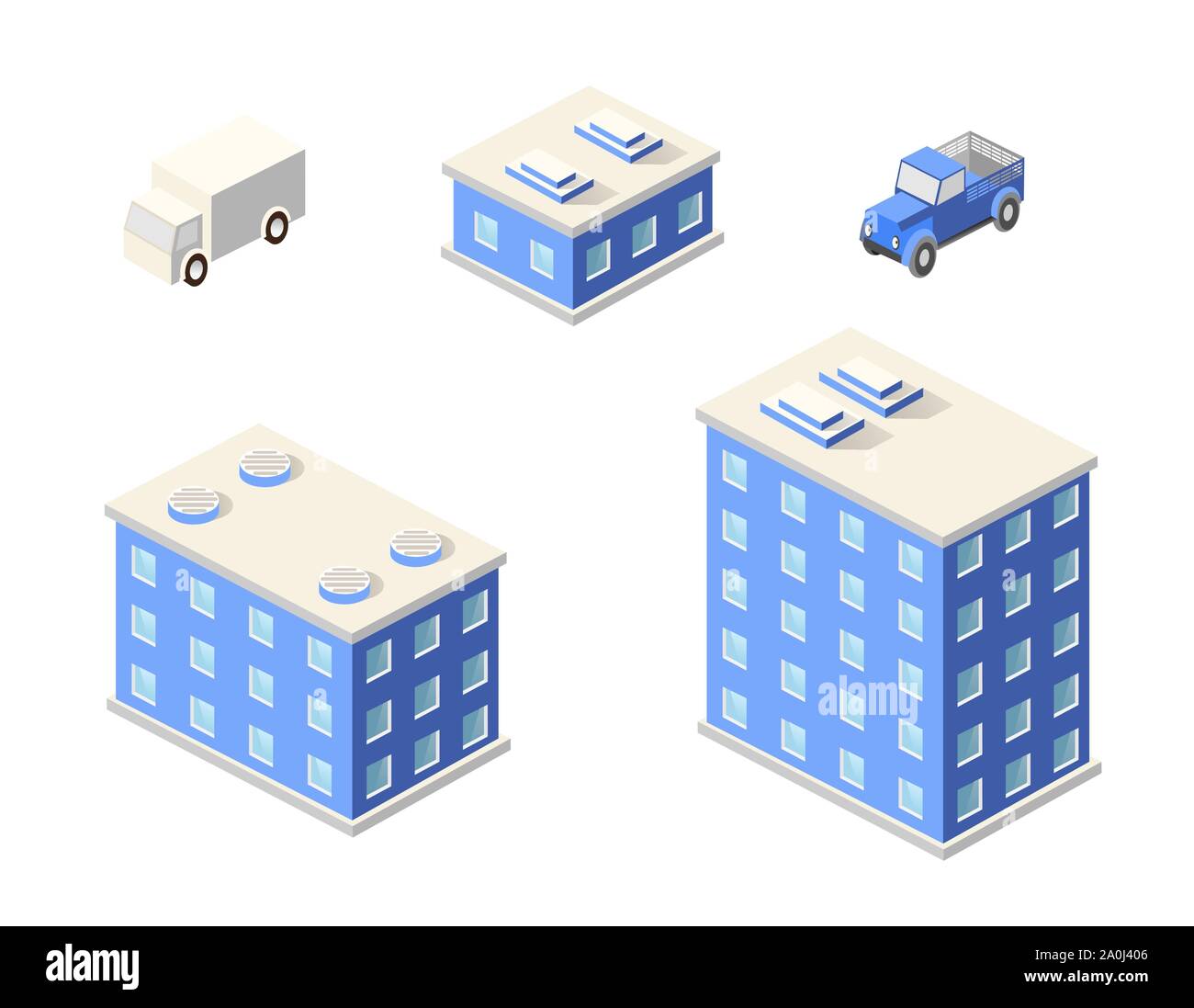 Isometric neighborhood map Cut Out Stock Images & Pictures - Alamy