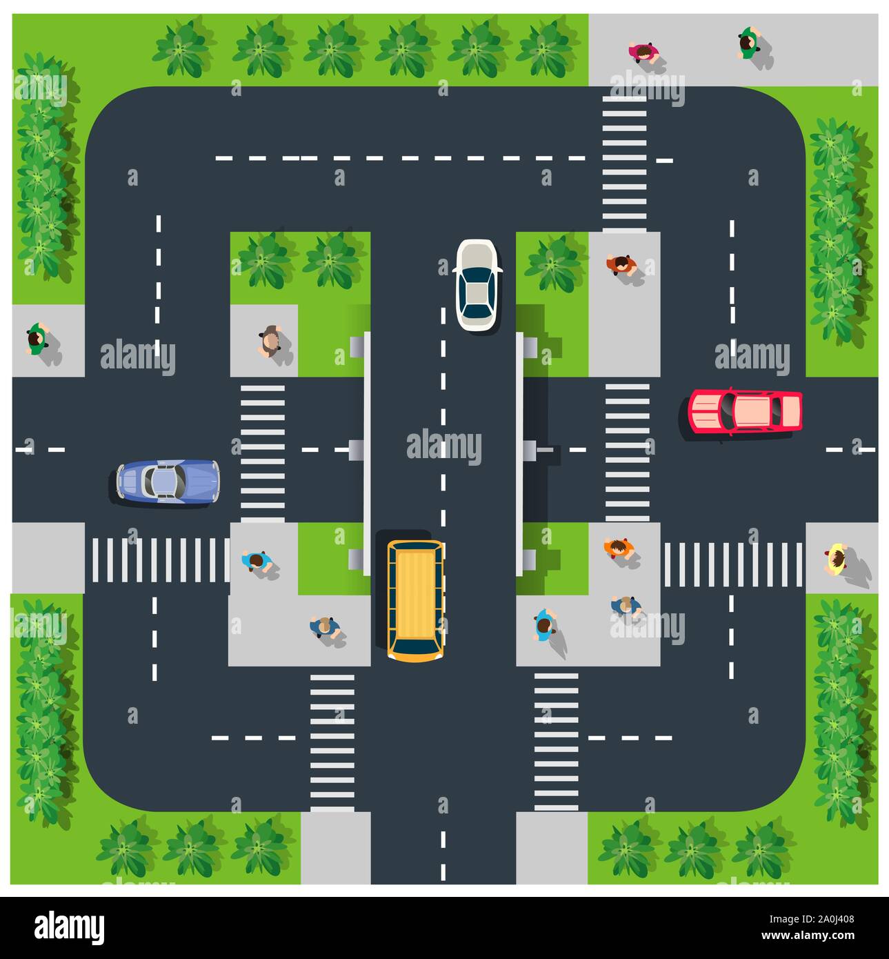 Road Top View Vector