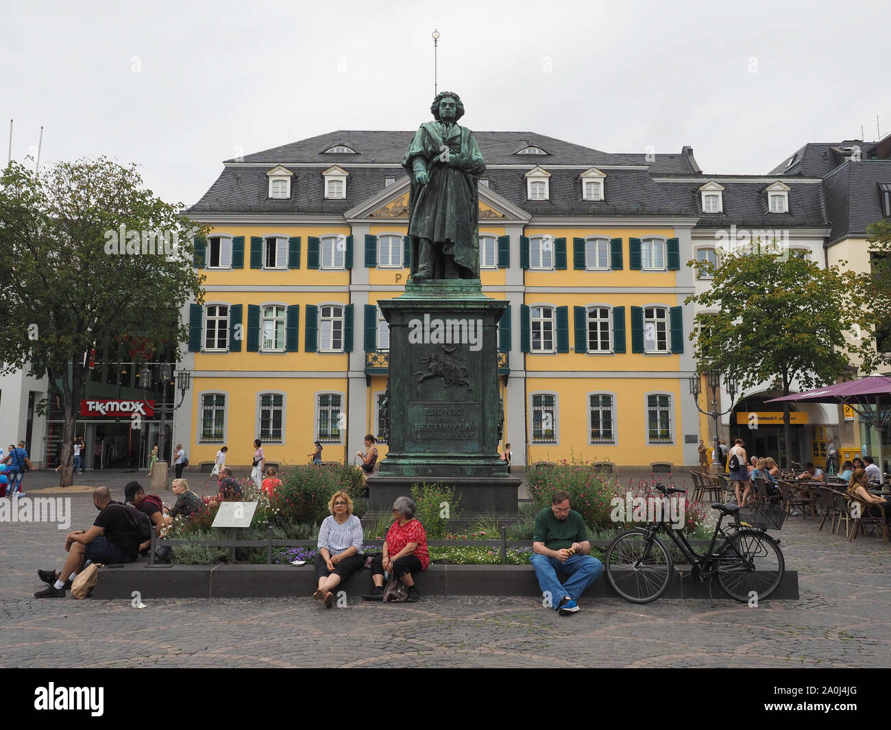 BONN, GERMANY - CIRCA AUGUST 2019: Beethoven Denkmal (unveiled 1845) bronze statue Stock Photo ...