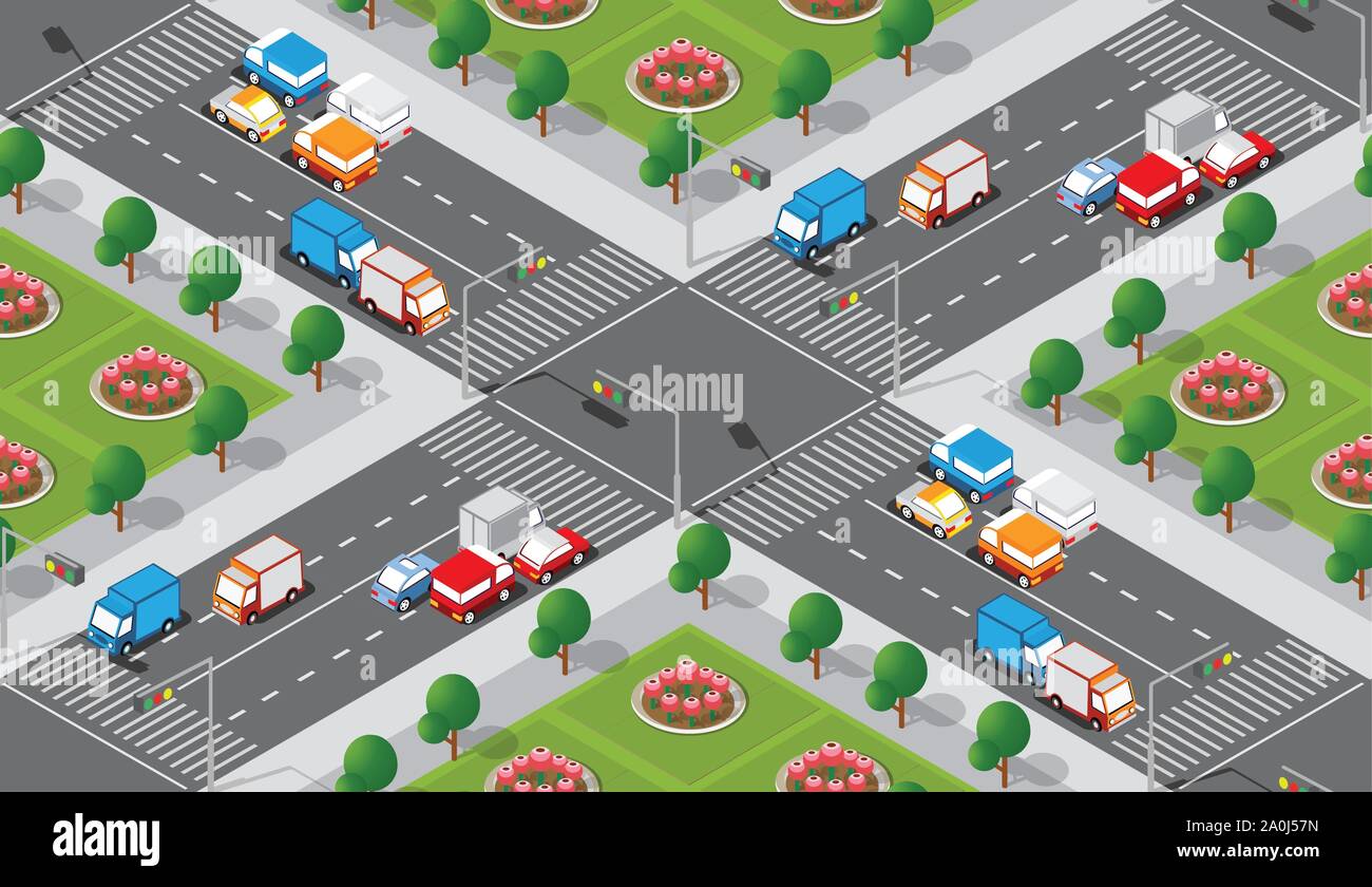 Seamless top view road Stock Vector Images - Alamy