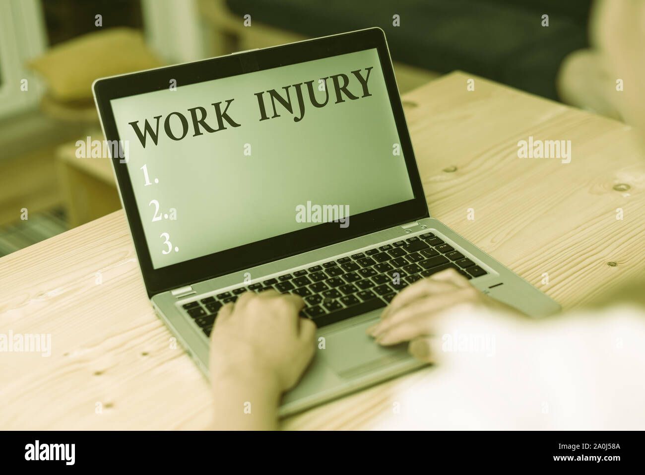 Word writing text Work Injury. Business photo showcasing Accident in ...
