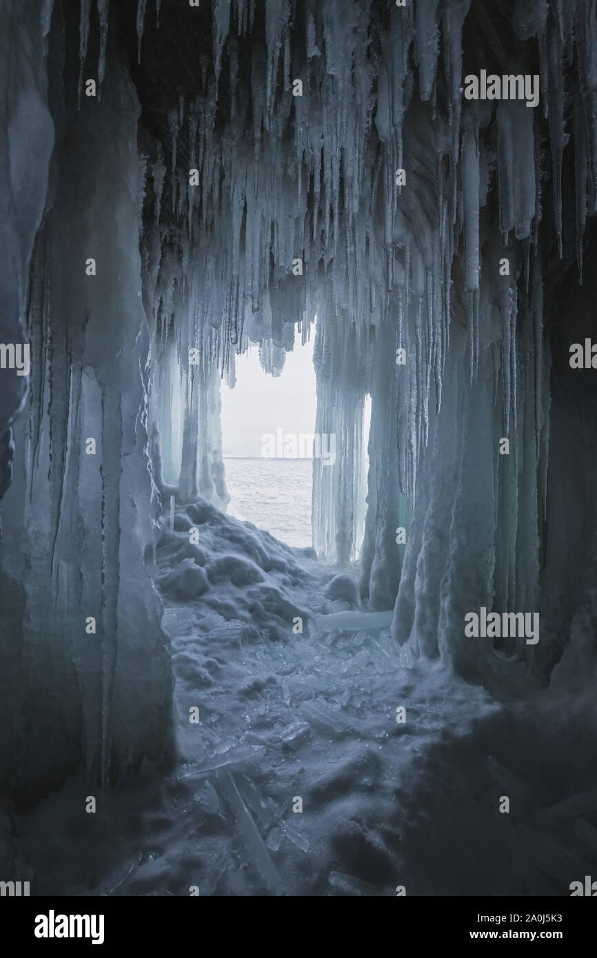 Frozen Ice Cave from Baikal Lake Stock Photo - Alamy