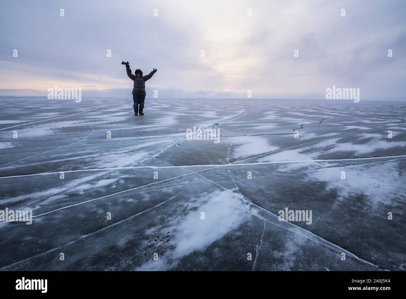 people over inmensity of baikal lake Stock Photo - Alamy