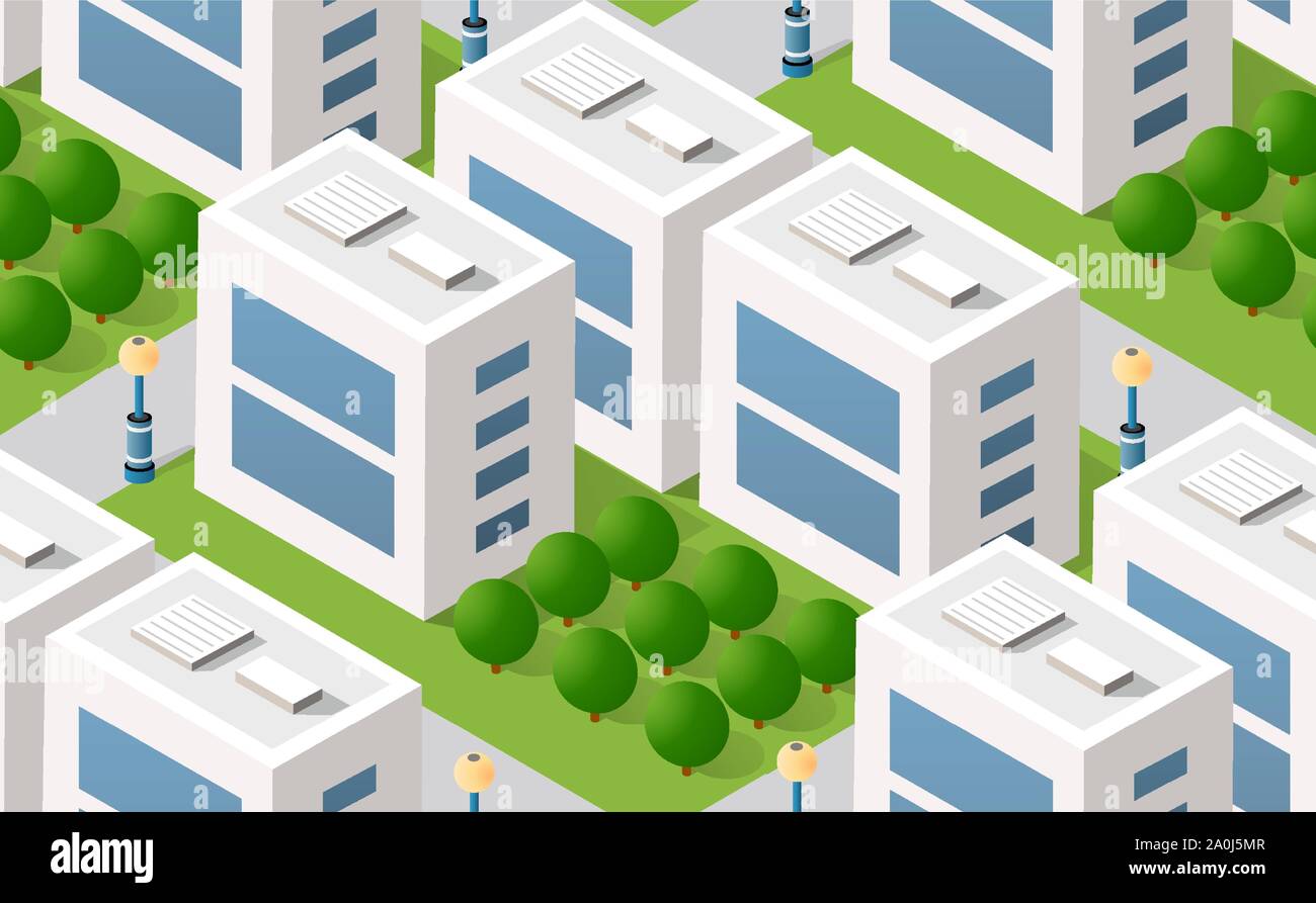 Urban isometric area Stock Vector Image & Art - Alamy