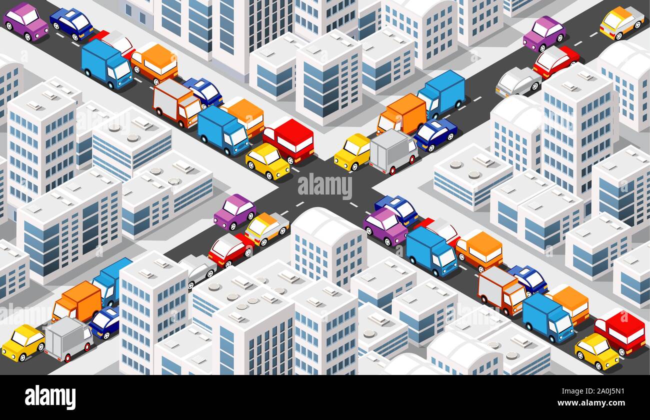 Isometric Crossroads intersection Stock Vector Image & Art - Alamy